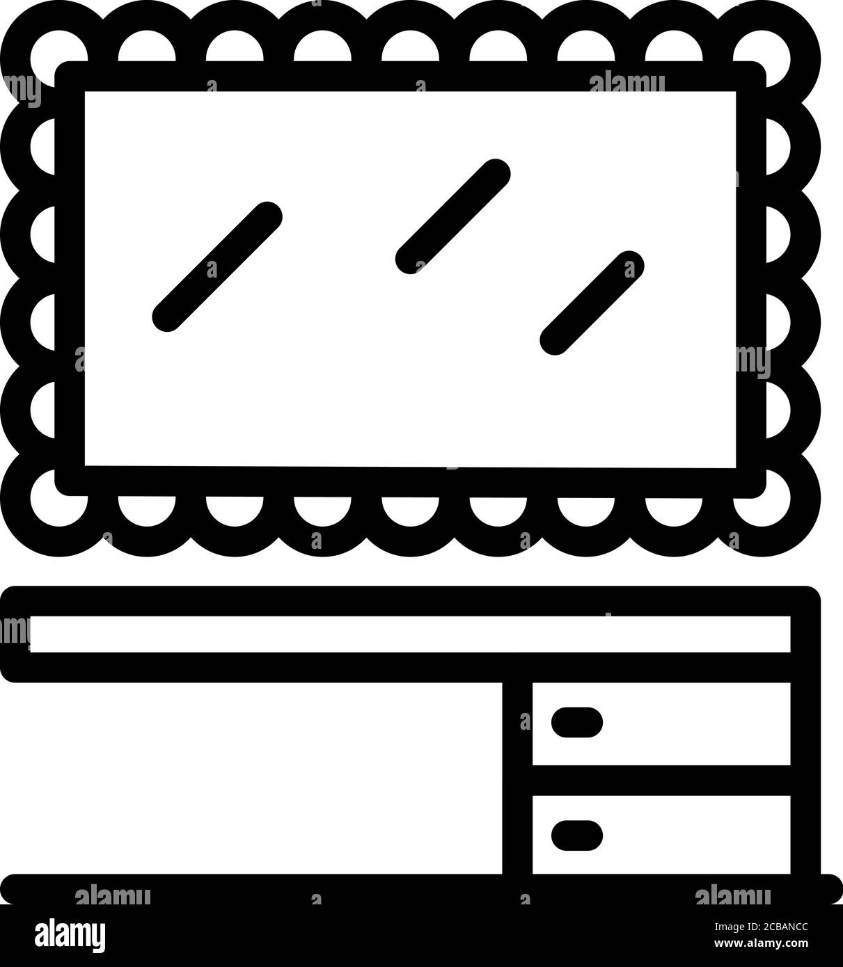 Light mirror dressing room icon, outline style Stock Vector Image & Art ...