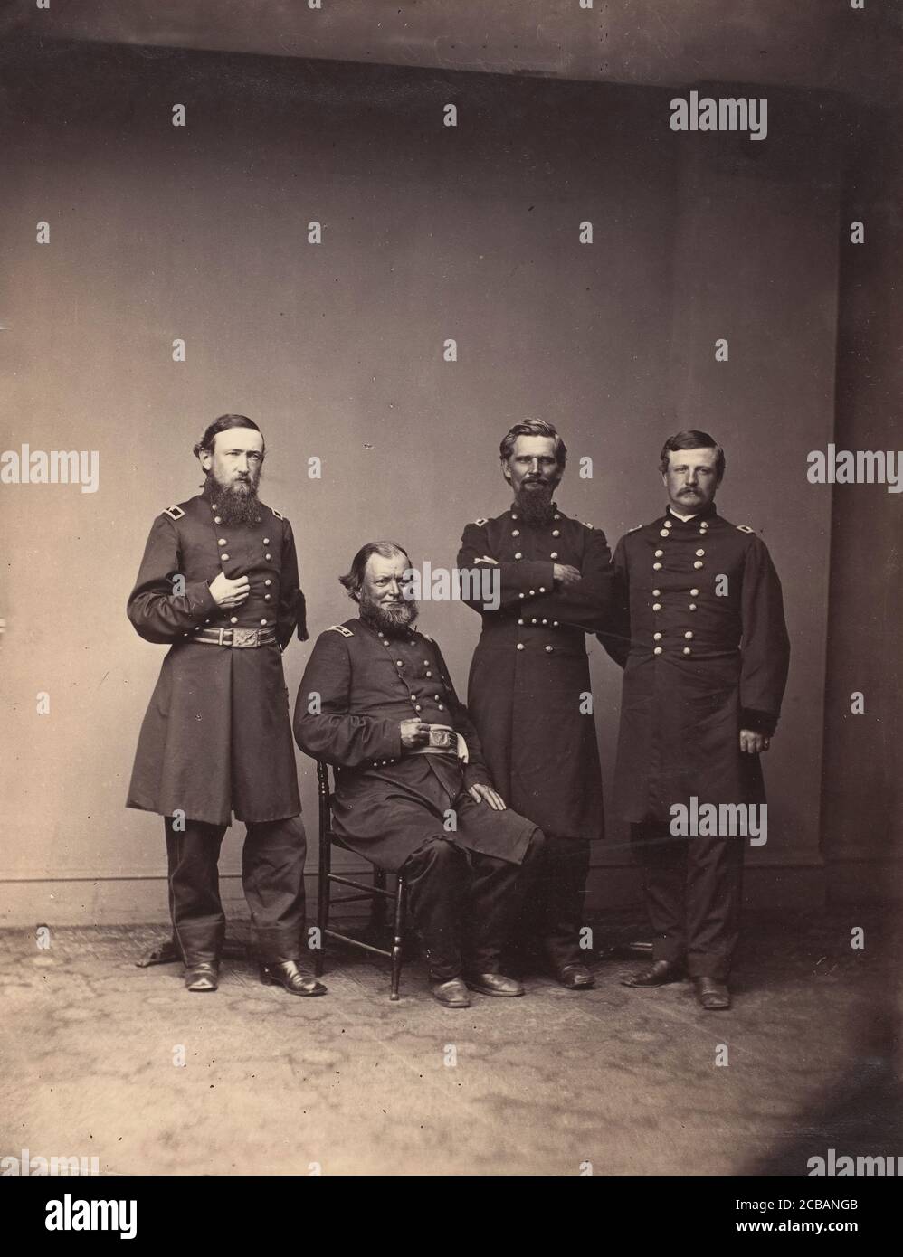General William Ward and Staff, ca. 1861 Stock Photo - Alamy