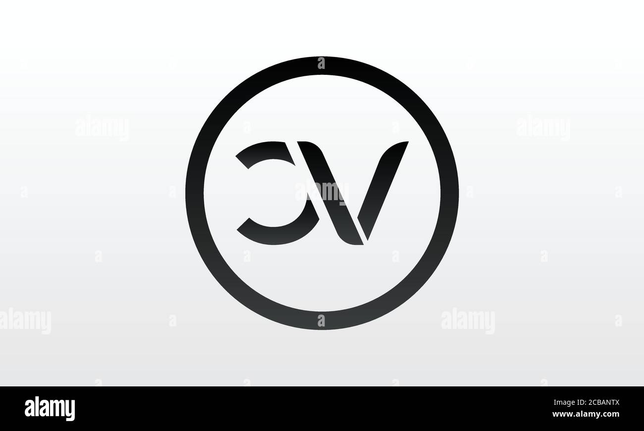 Initial CV Letter Logo With Creative Modern Business Typography Vector ...