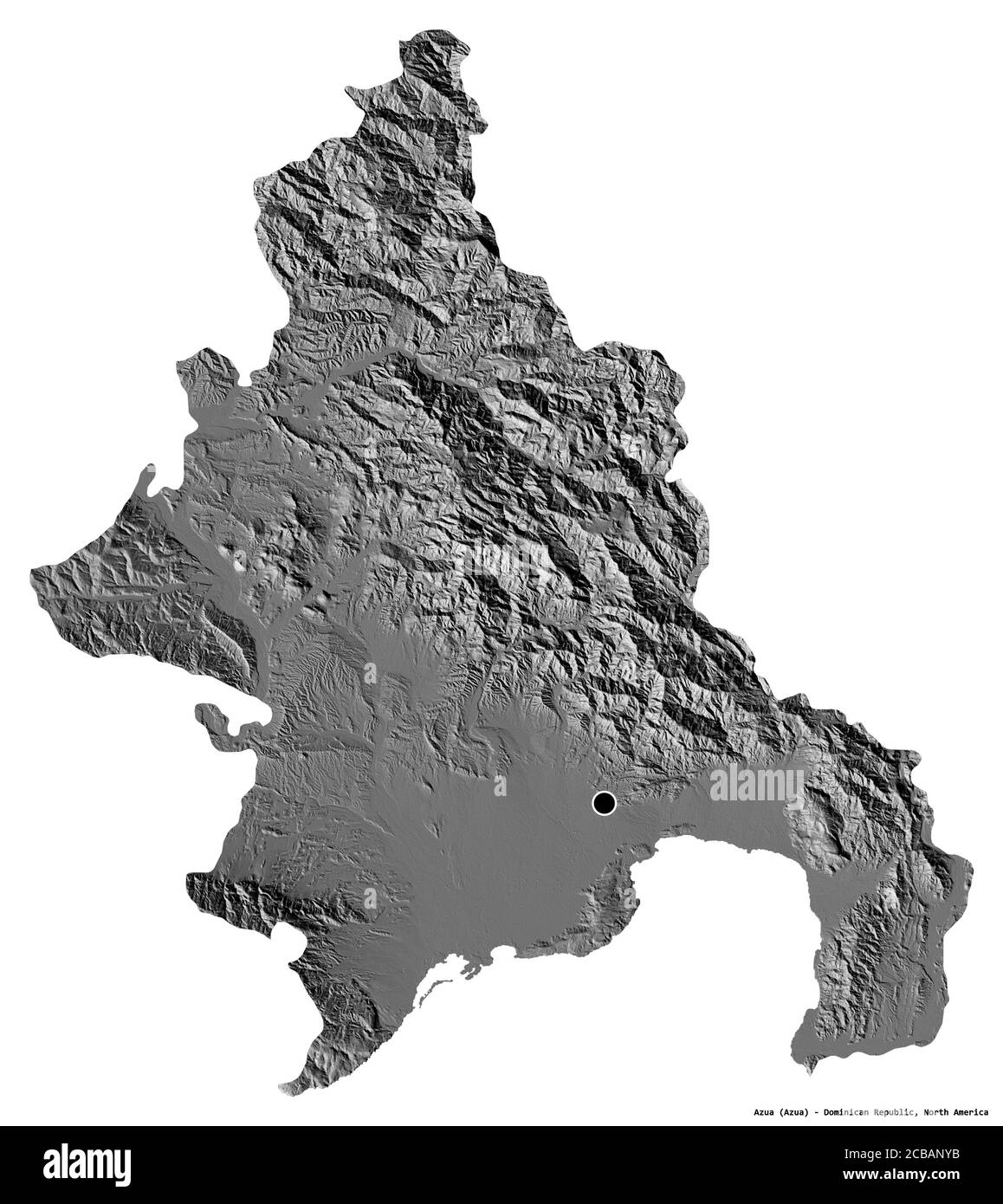 Shape of Azua, province of Dominican Republic, with its capital ...