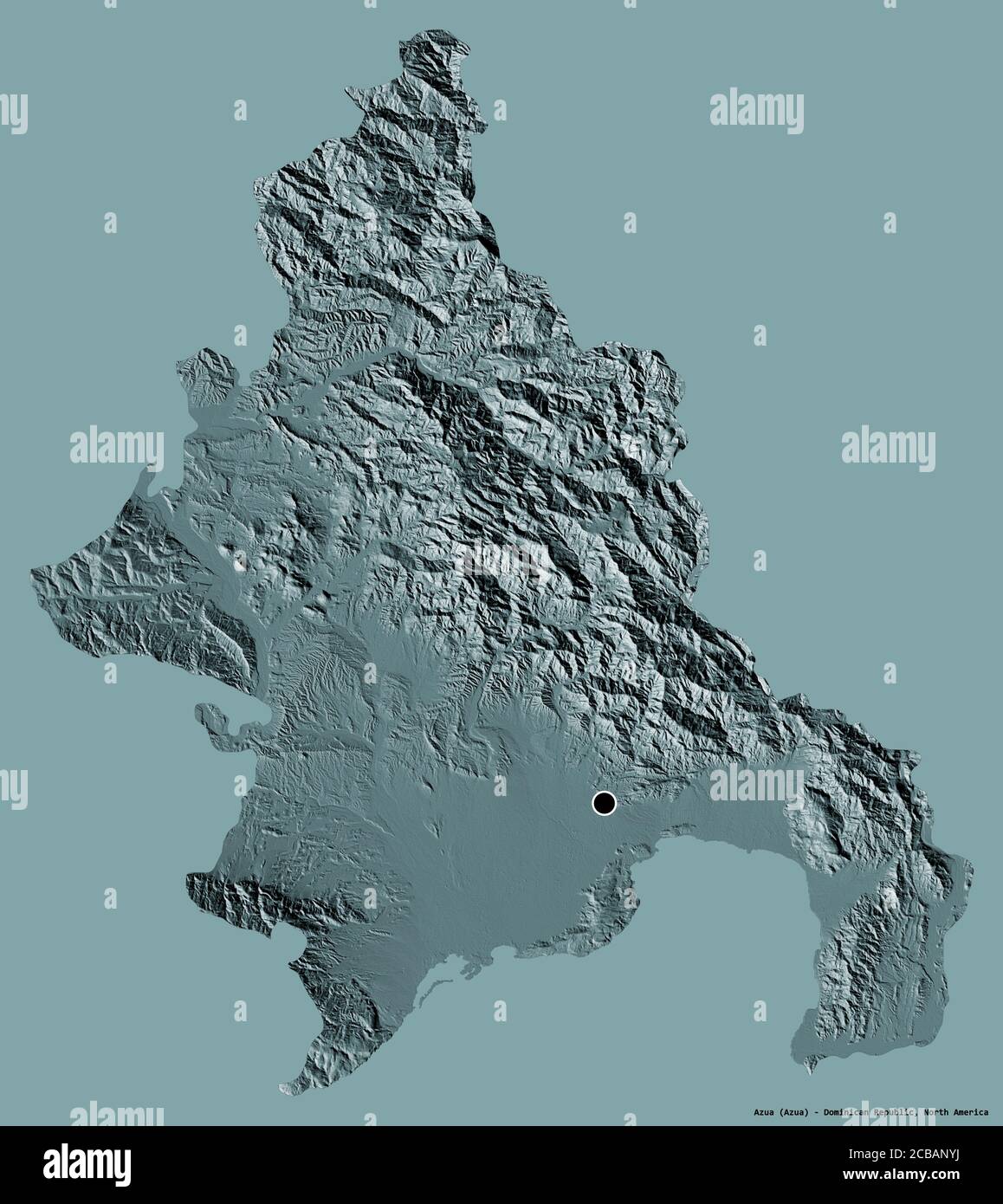 Shape of Azua, province of Dominican Republic, with its capital ...