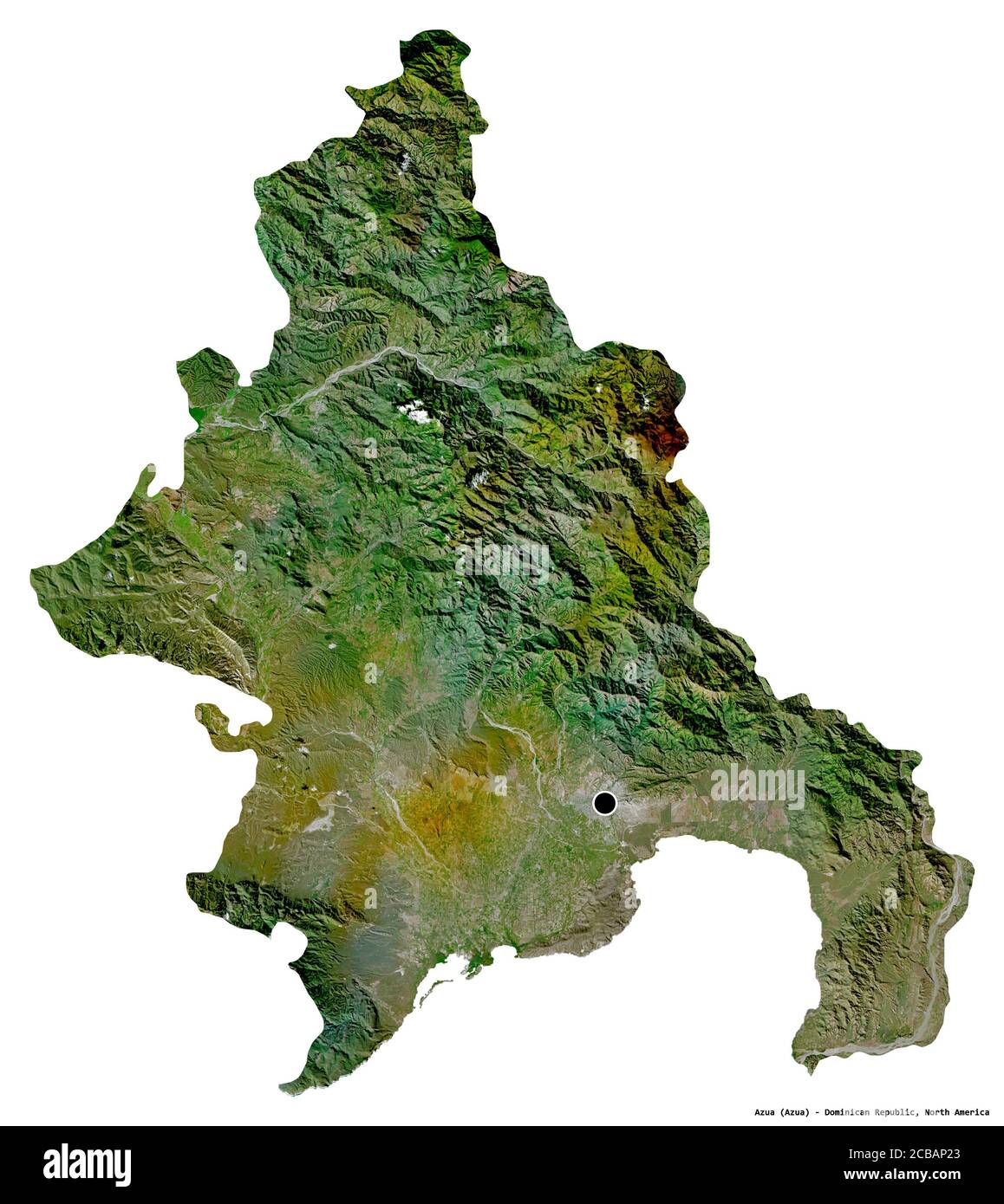 Shape of Azua, province of Dominican Republic, with its capital ...