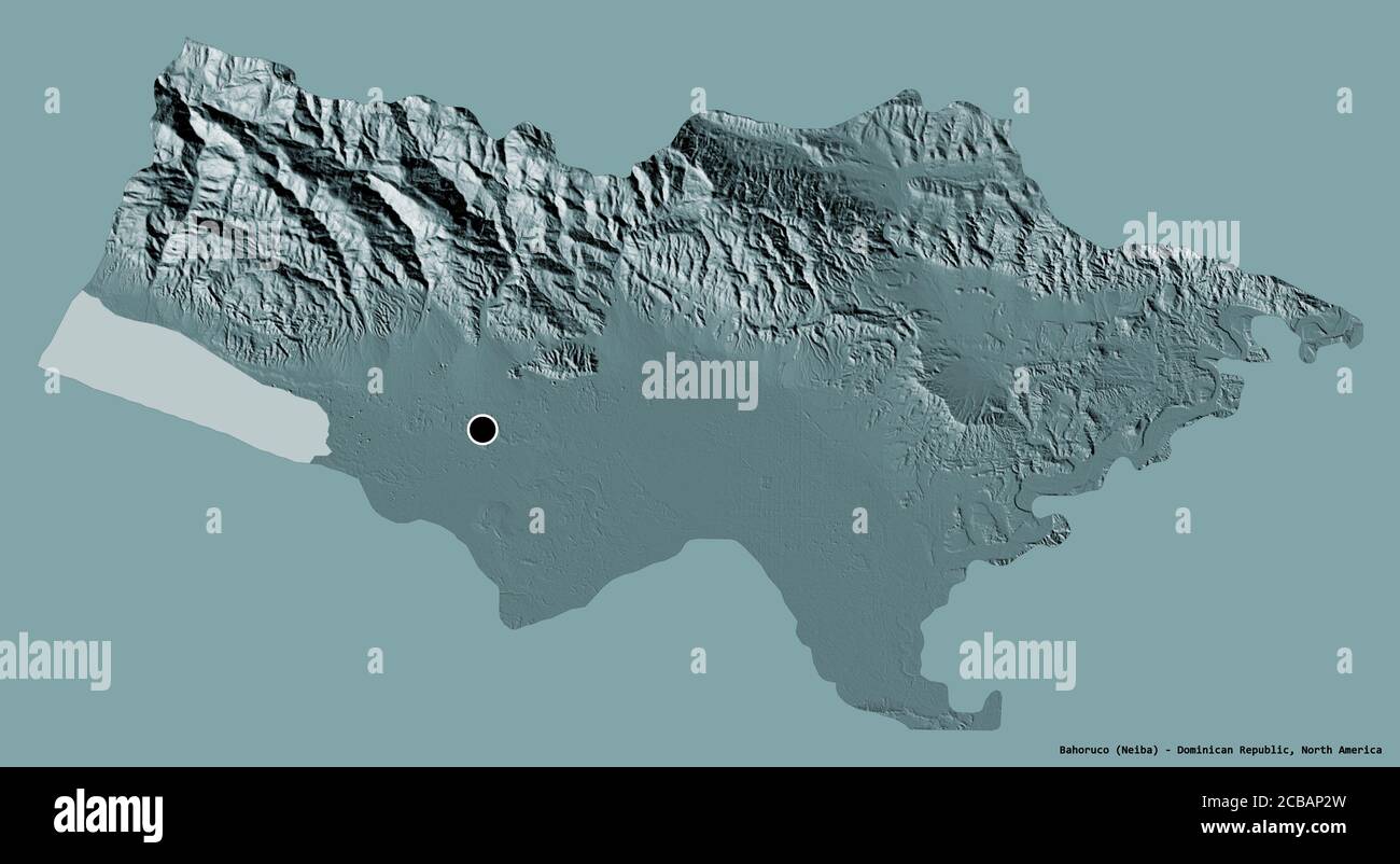 Shape of Bahoruco, province of Dominican Republic, with its capital ...