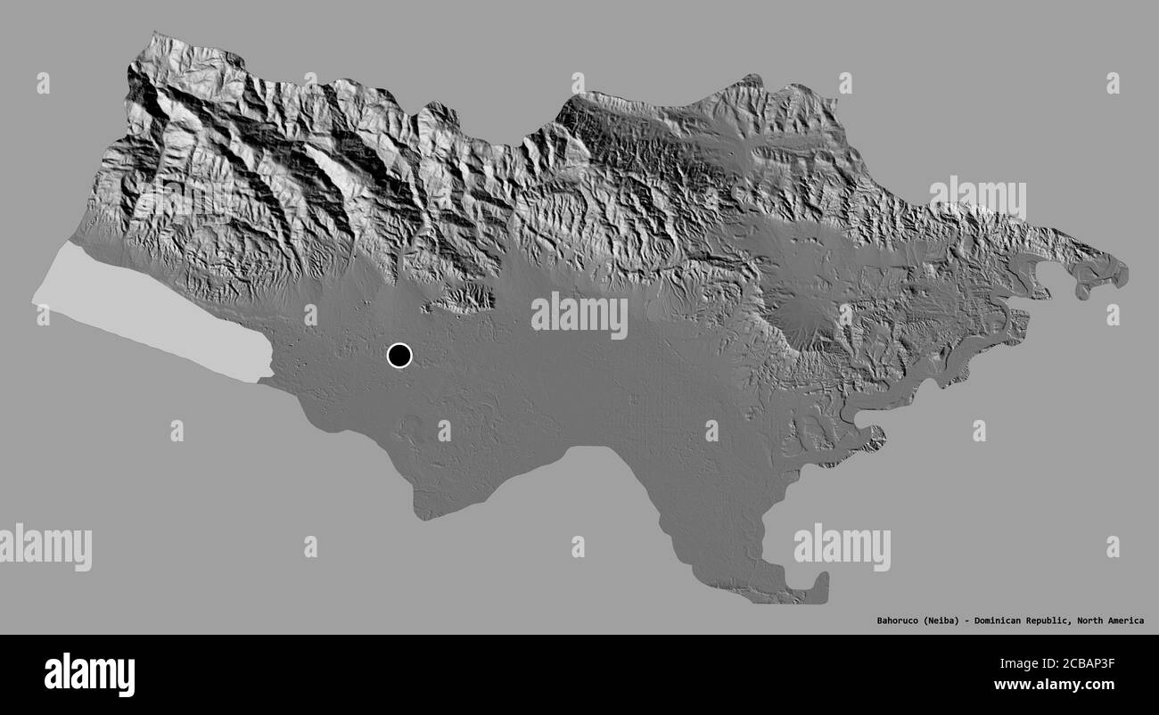 Shape of Bahoruco, province of Dominican Republic, with its capital ...