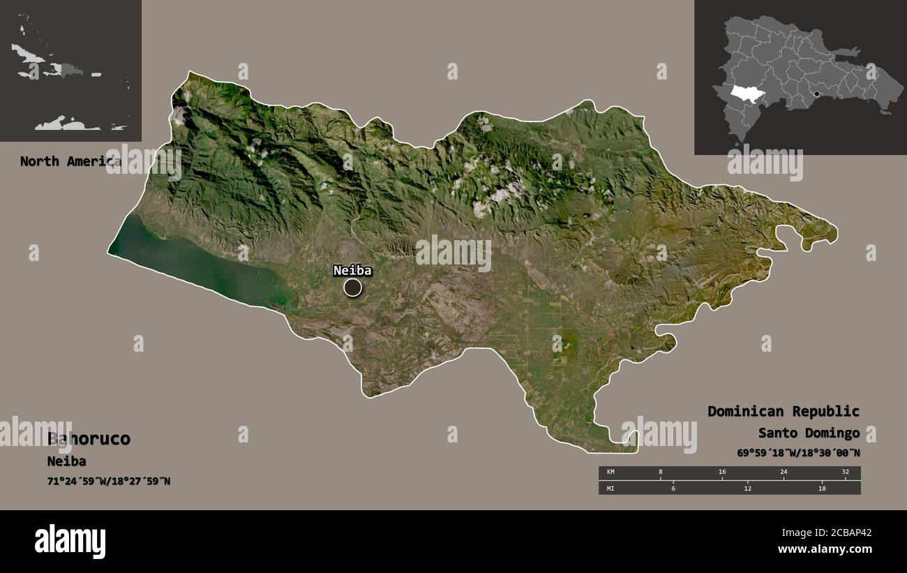 Shape of Bahoruco, province of Dominican Republic, and its capital ...