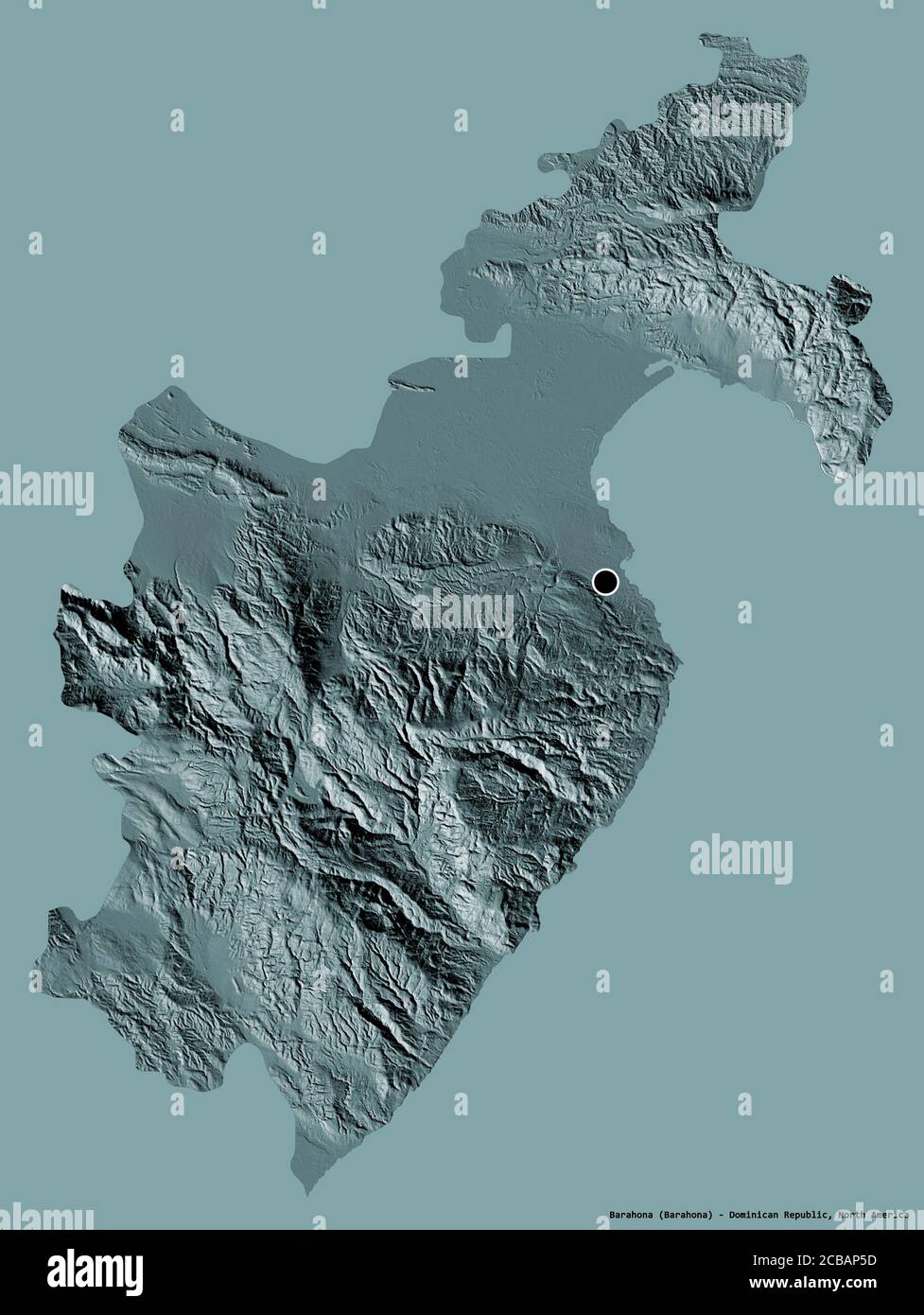 Shape of Barahona, province of Dominican Republic, with its capital ...