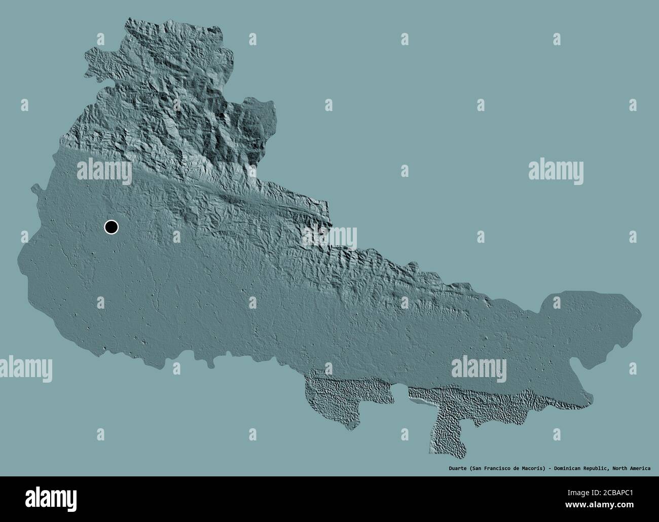 Shape of Duarte, province of Dominican Republic, with its capital ...