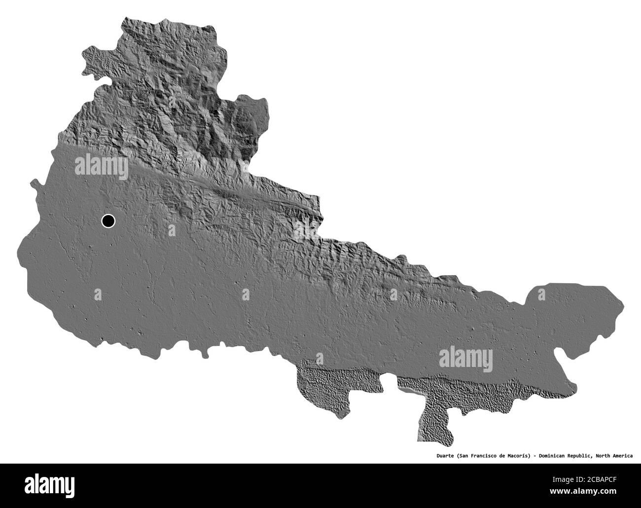 Shape of Duarte, province of Dominican Republic, with its capital ...