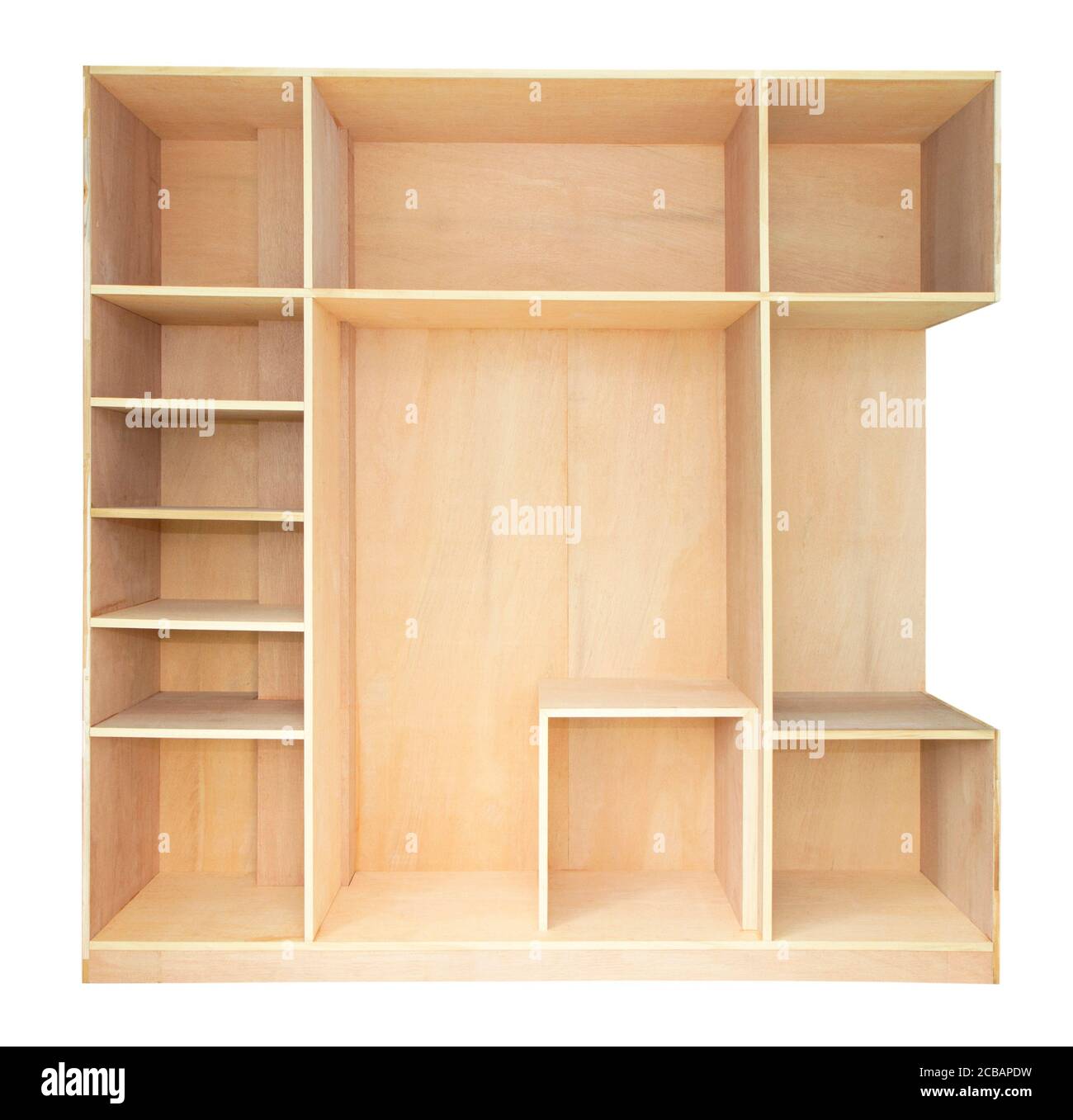 Empty wooden cupboard isolated on white background Stock Photo - Alamy