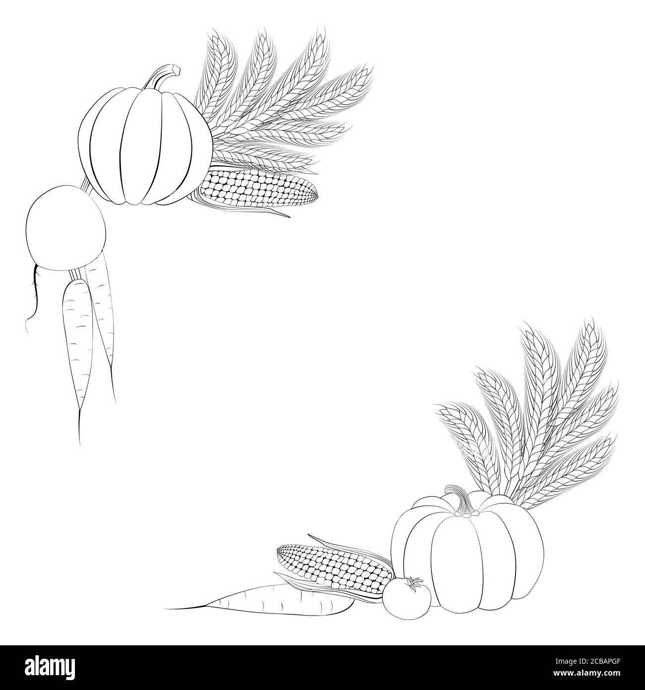 Harvest Border Black And White