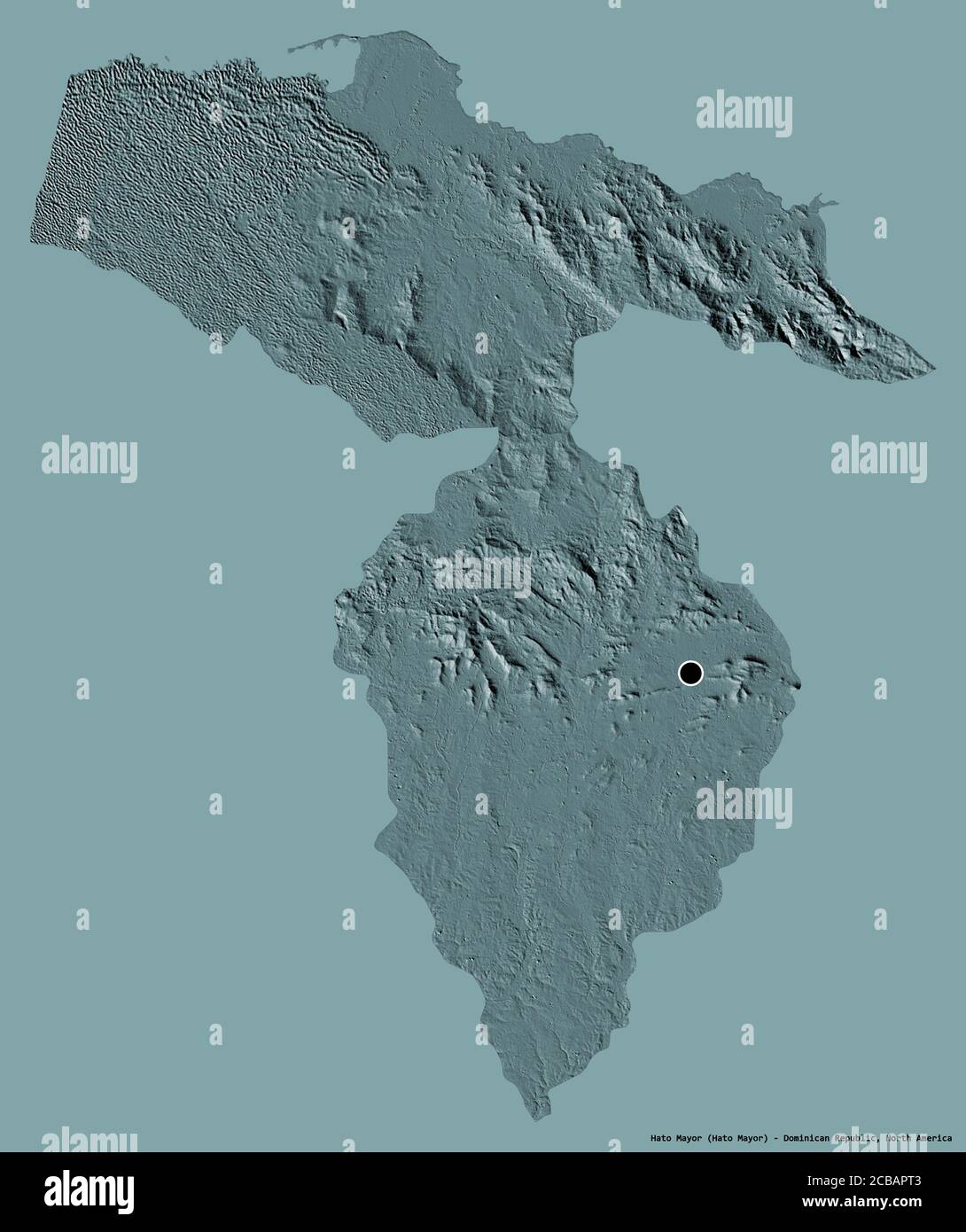 Shape of Hato Mayor, province of Dominican Republic, with its capital ...