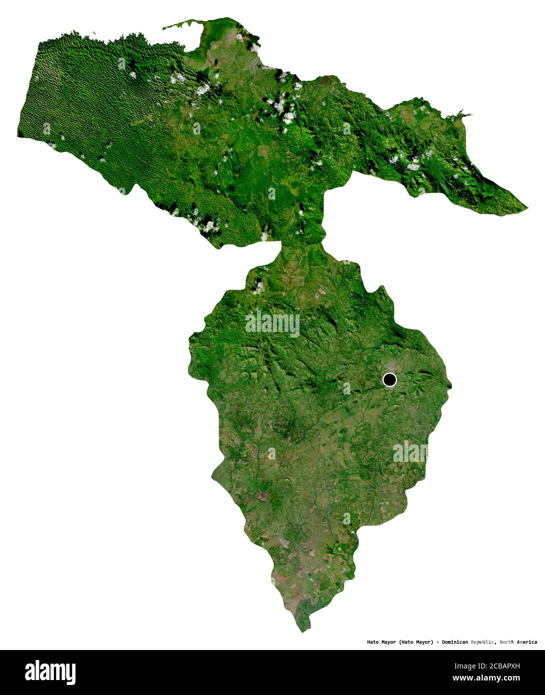 Shape of Hato Mayor, province of Dominican Republic, with its capital ...