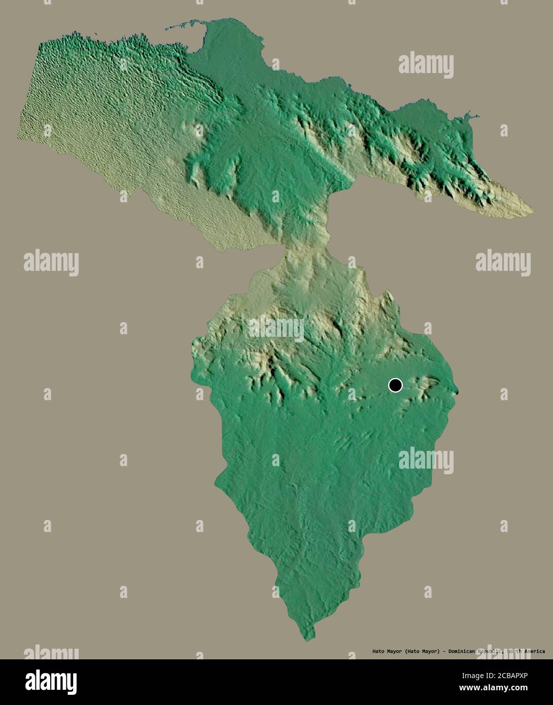 Shape of Hato Mayor, province of Dominican Republic, with its capital ...