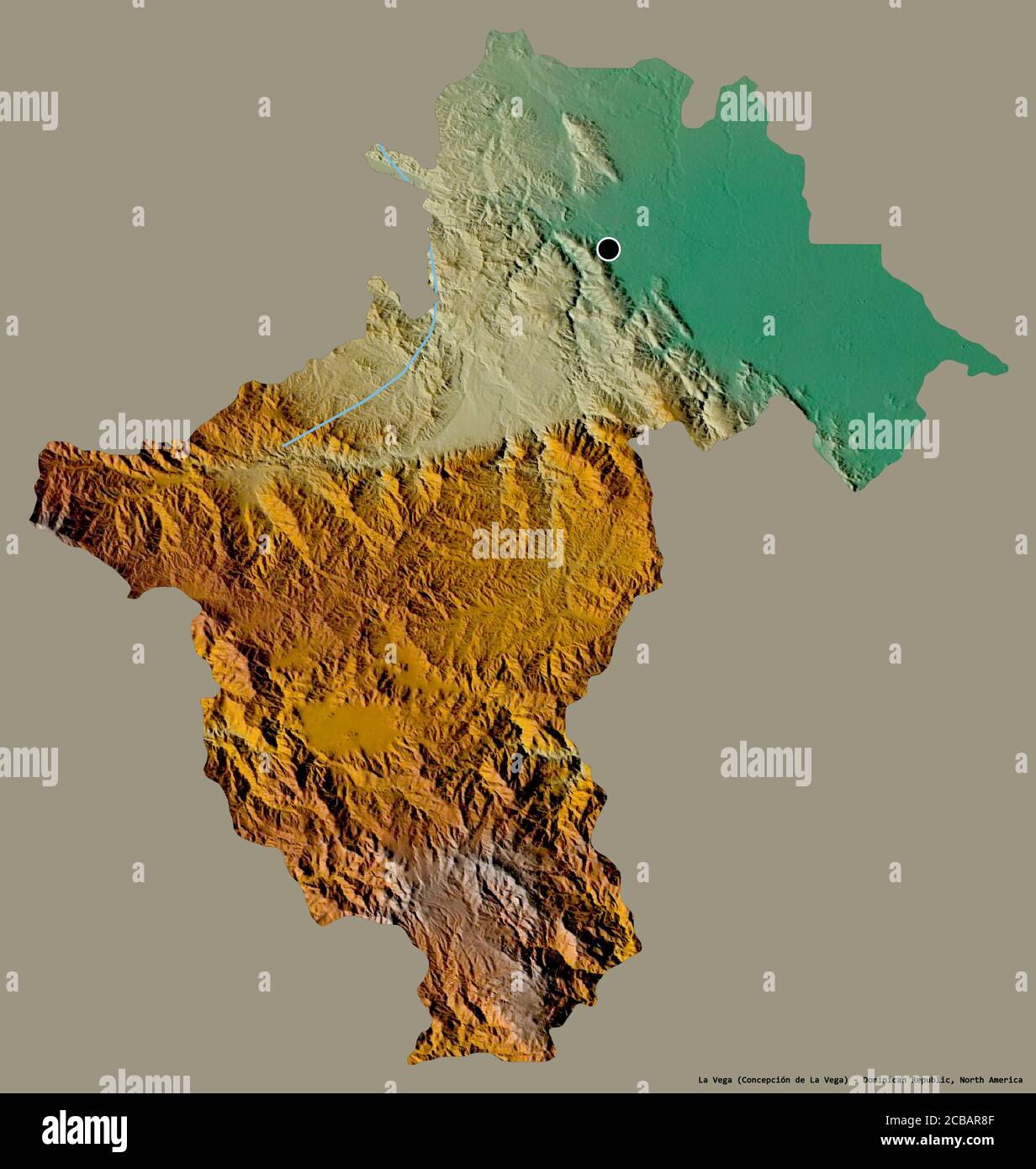 Shape of La Vega, province of Dominican Republic, with its capital ...