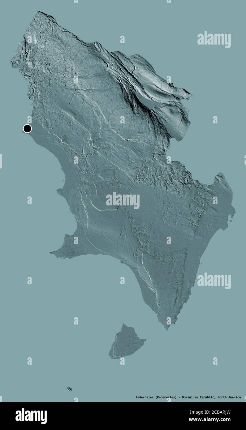 Shape of Pedernales, province of Dominican Republic, with its capital ...