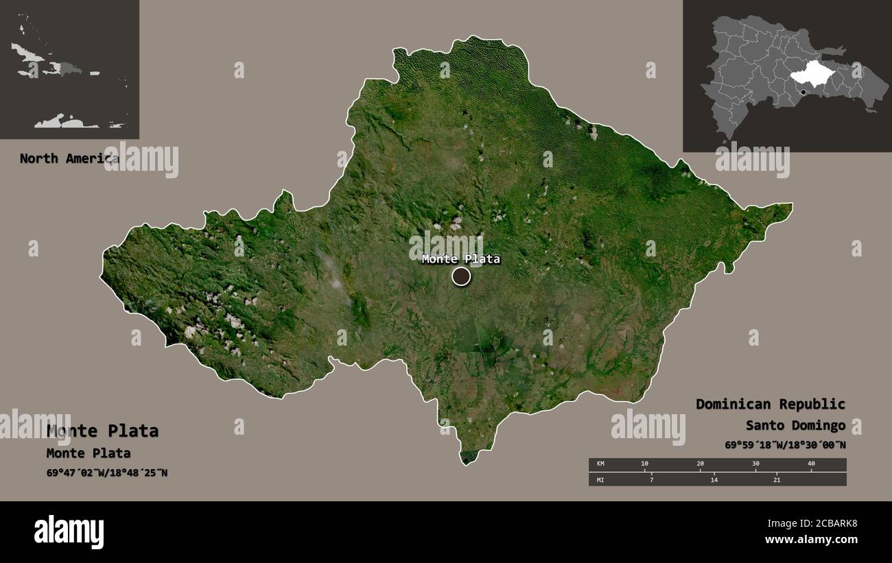 Shape of Monte Plata, province of Dominican Republic, and its capital ...