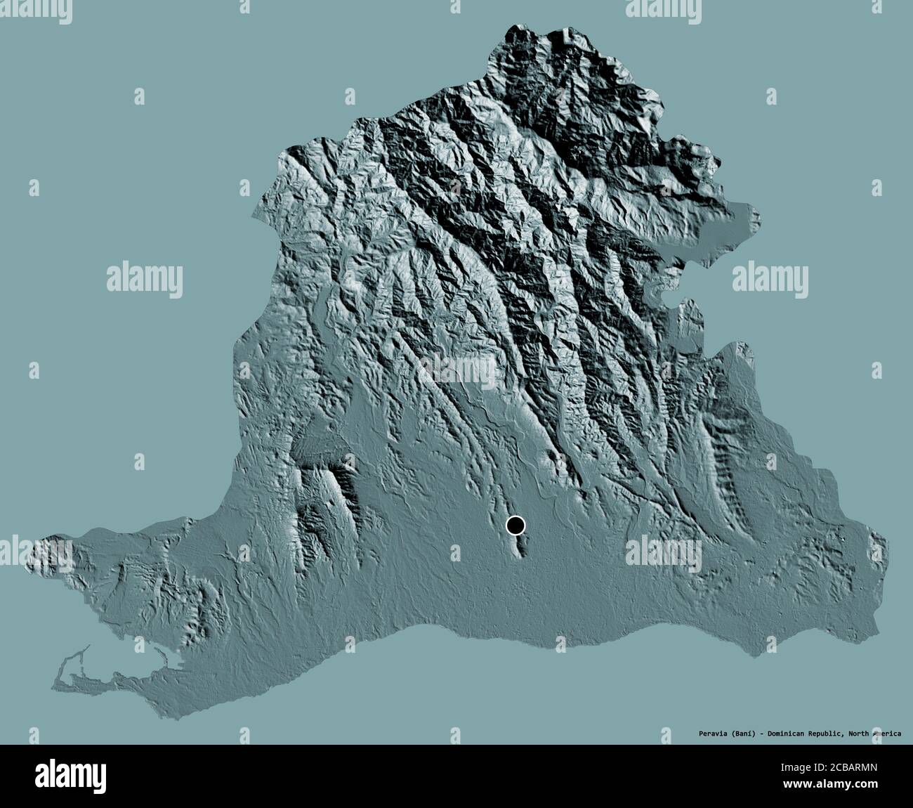 Shape of Peravia, province of Dominican Republic, with its capital ...