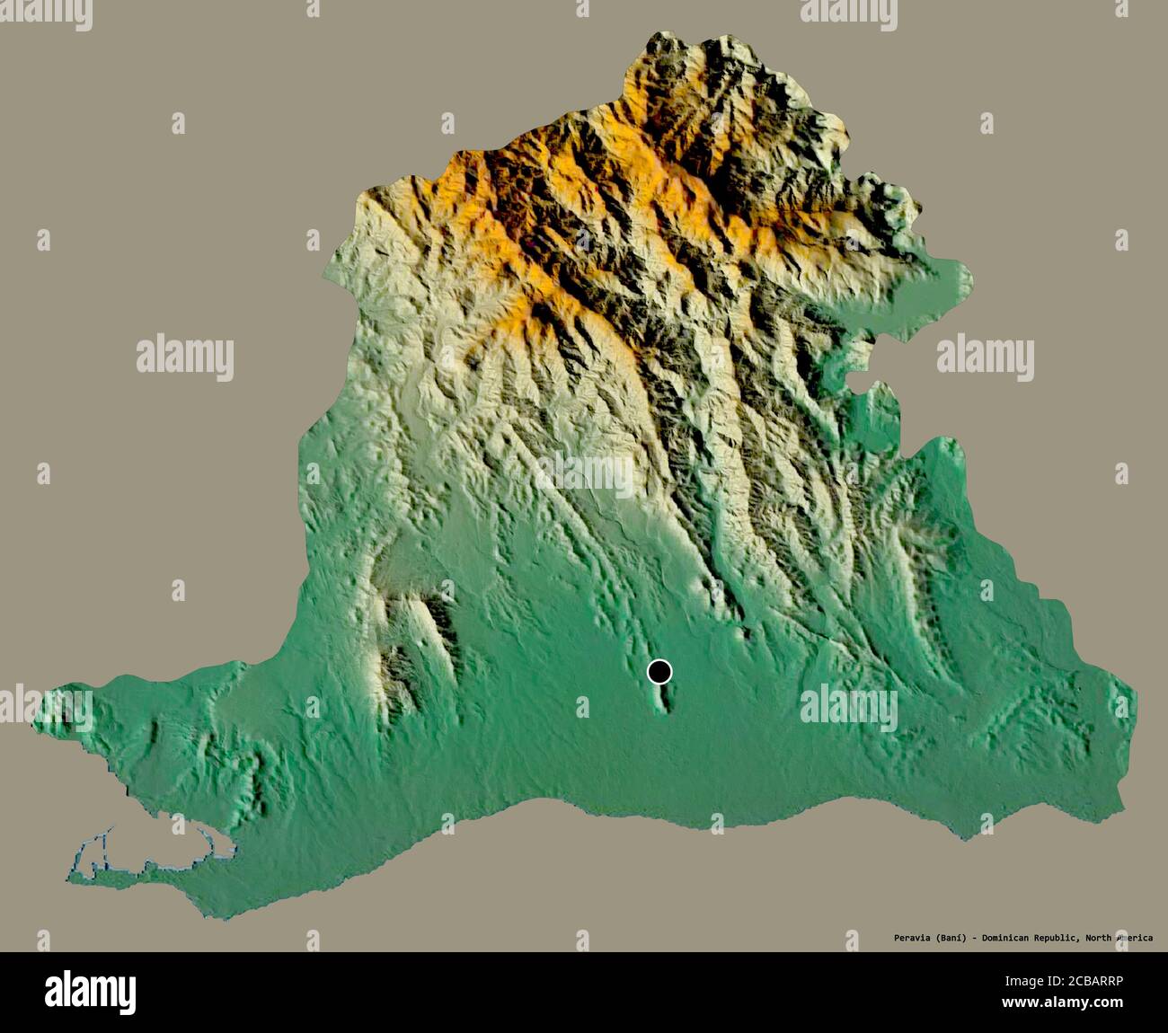 Shape of Peravia, province of Dominican Republic, with its capital ...
