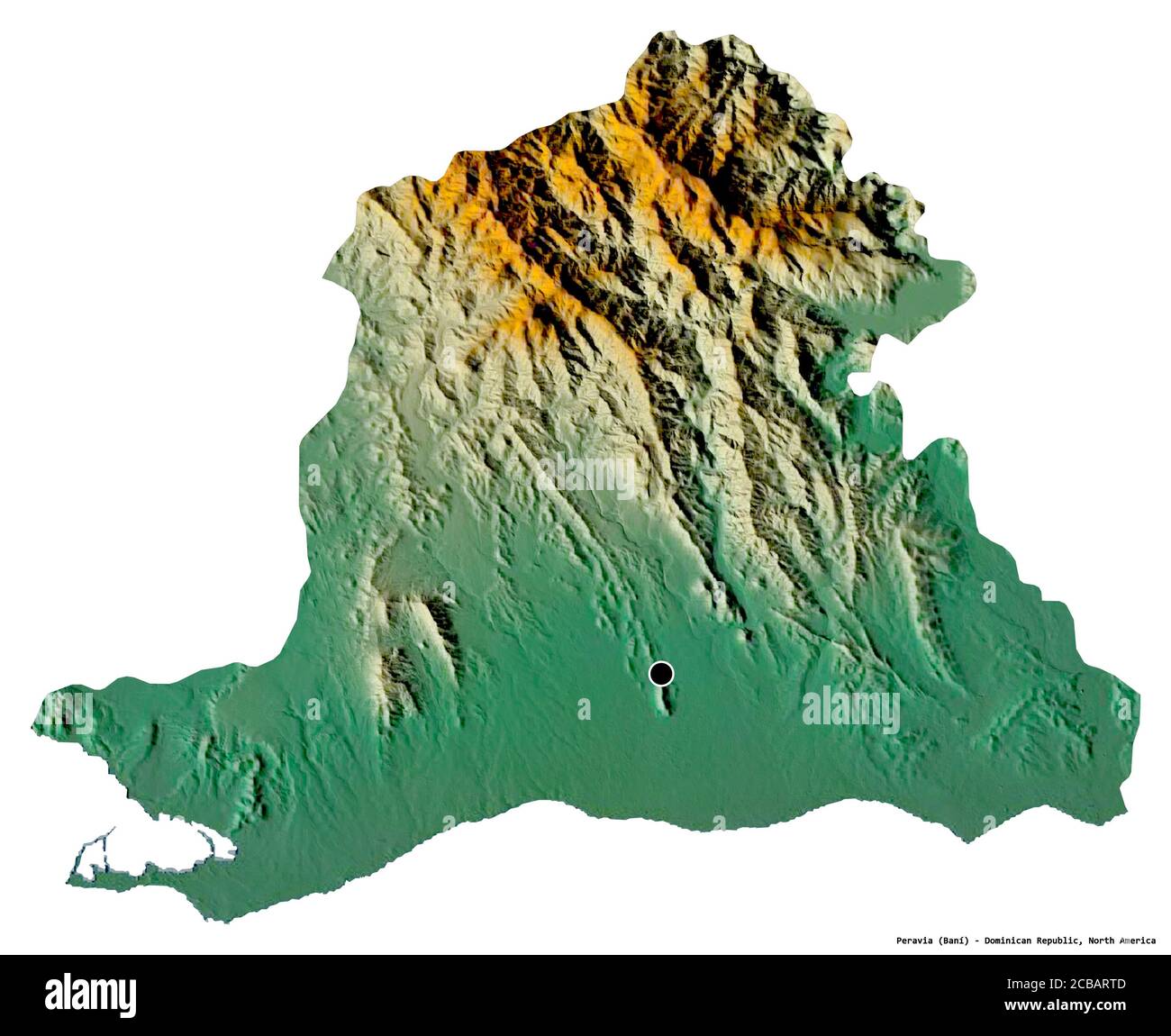 Shape of Peravia, province of Dominican Republic, with its capital ...