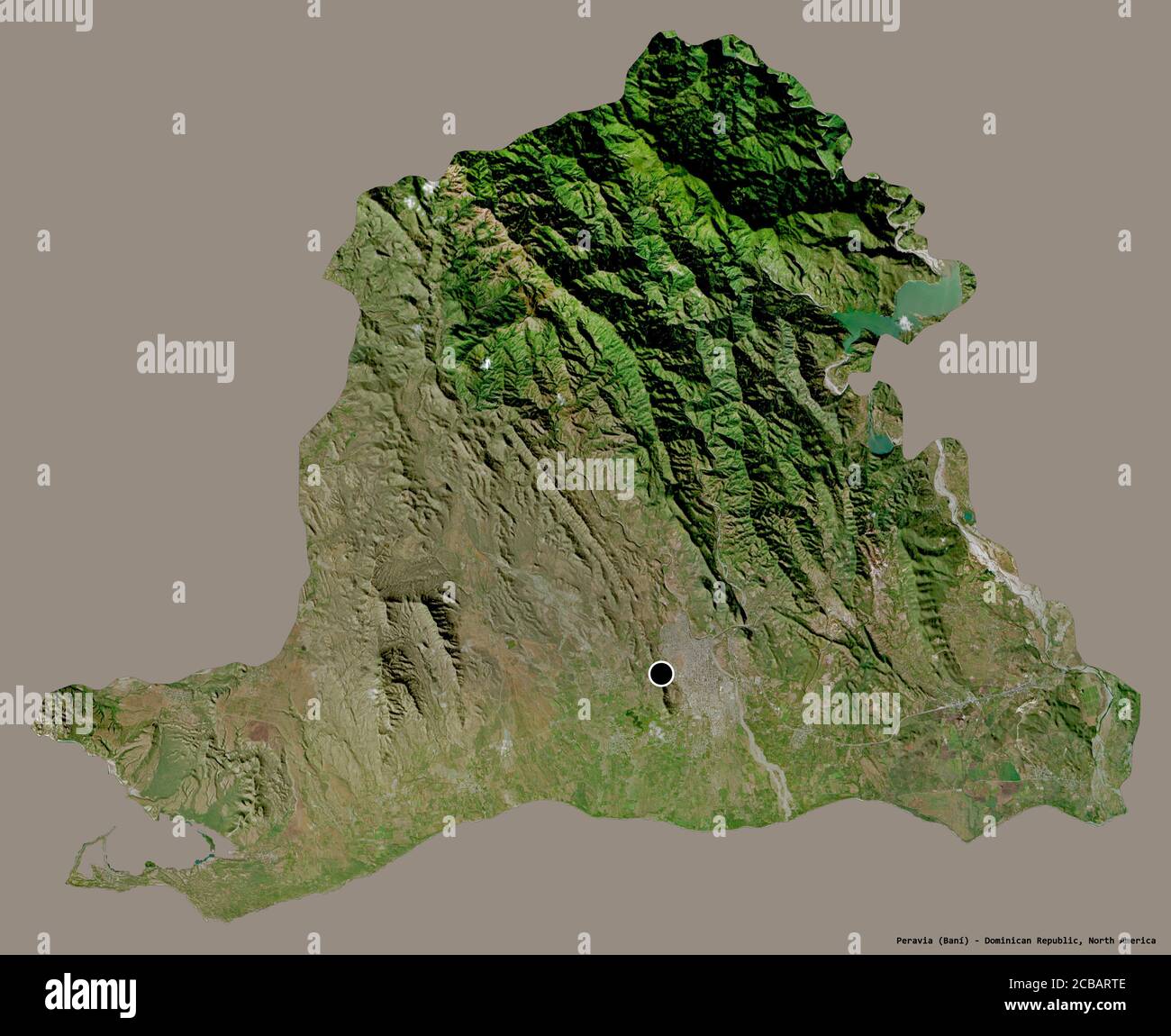 Shape of Peravia, province of Dominican Republic, with its capital ...