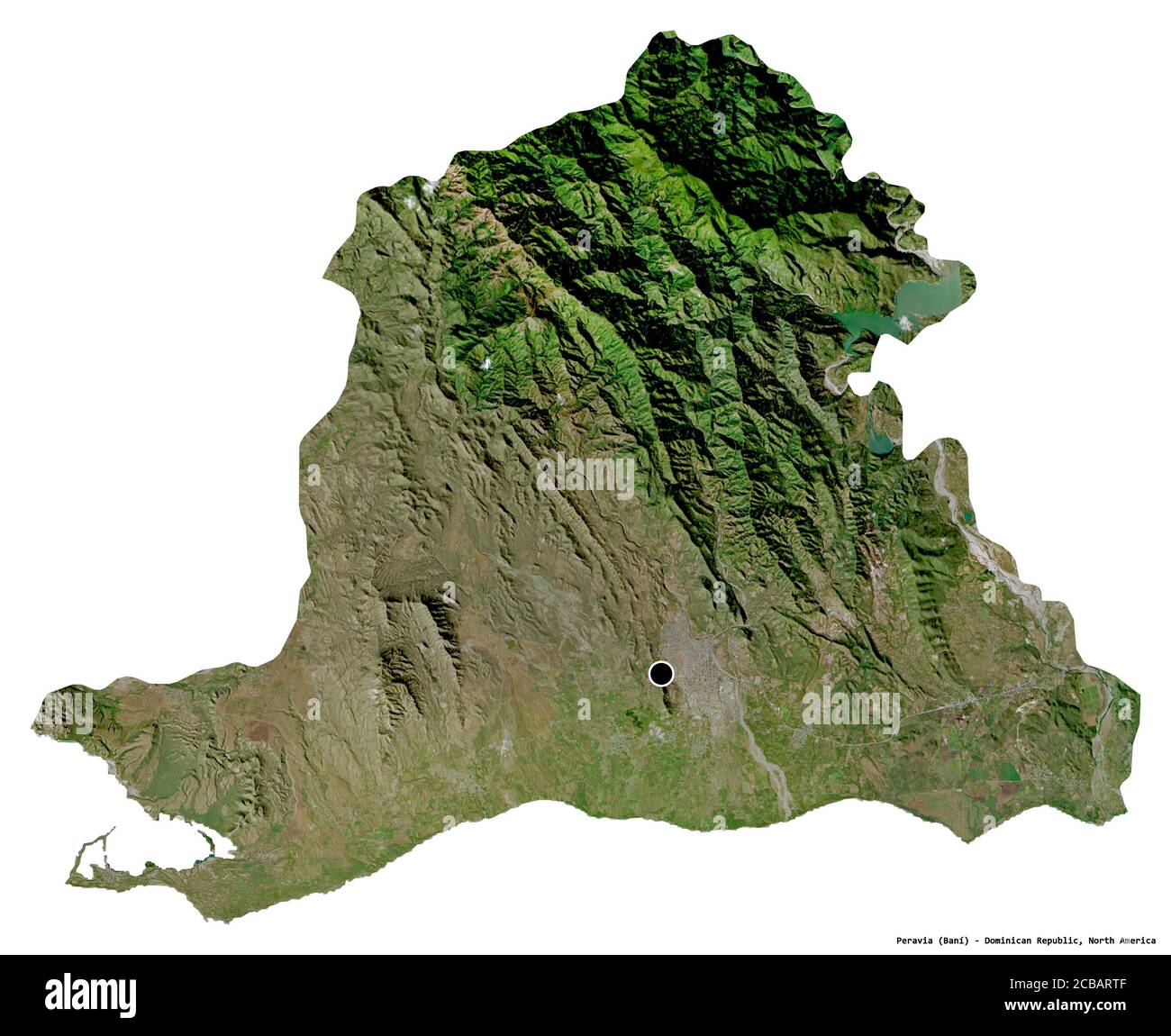 Shape of Peravia, province of Dominican Republic, with its capital ...