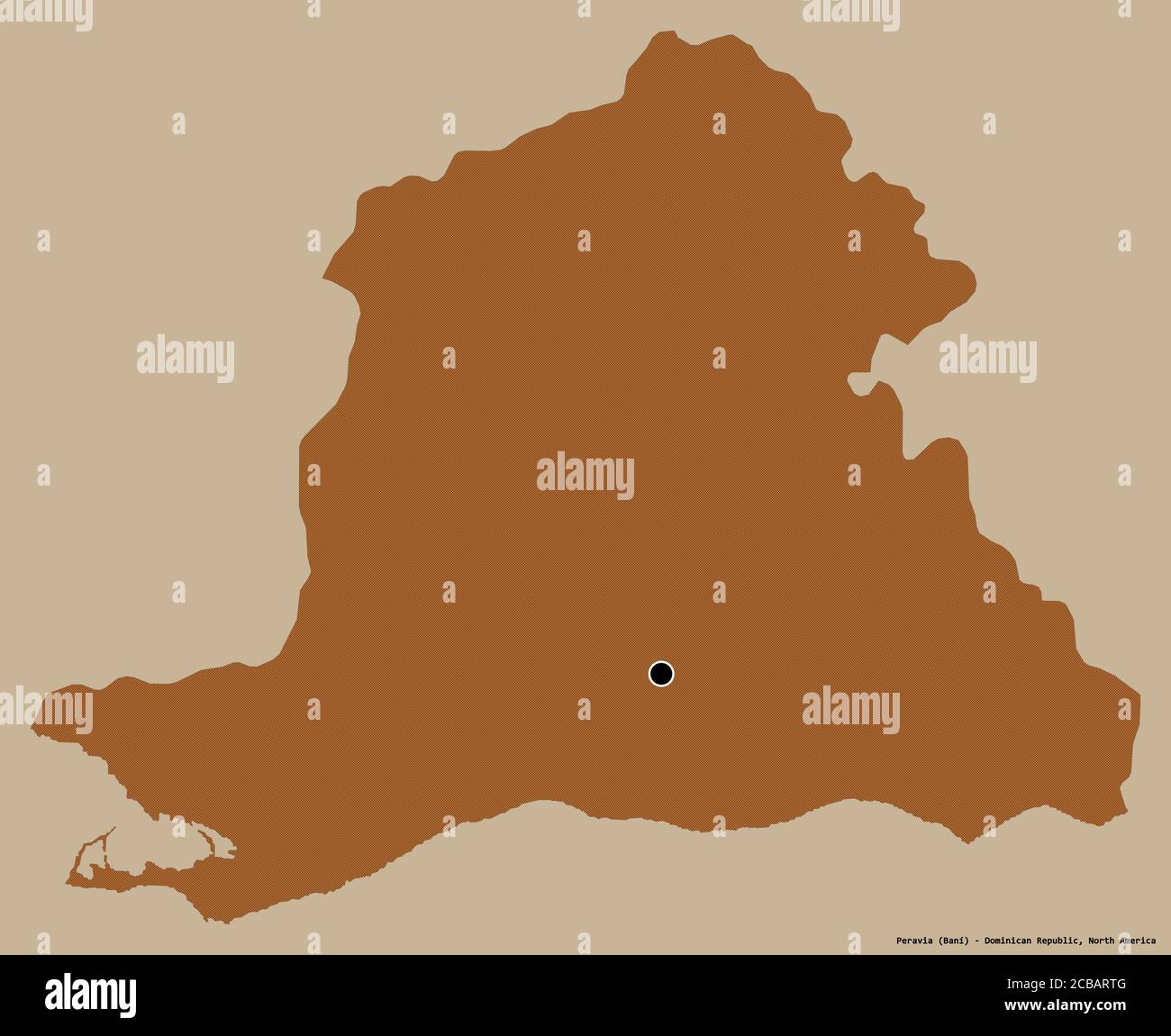 Shape of Peravia, province of Dominican Republic, with its capital ...