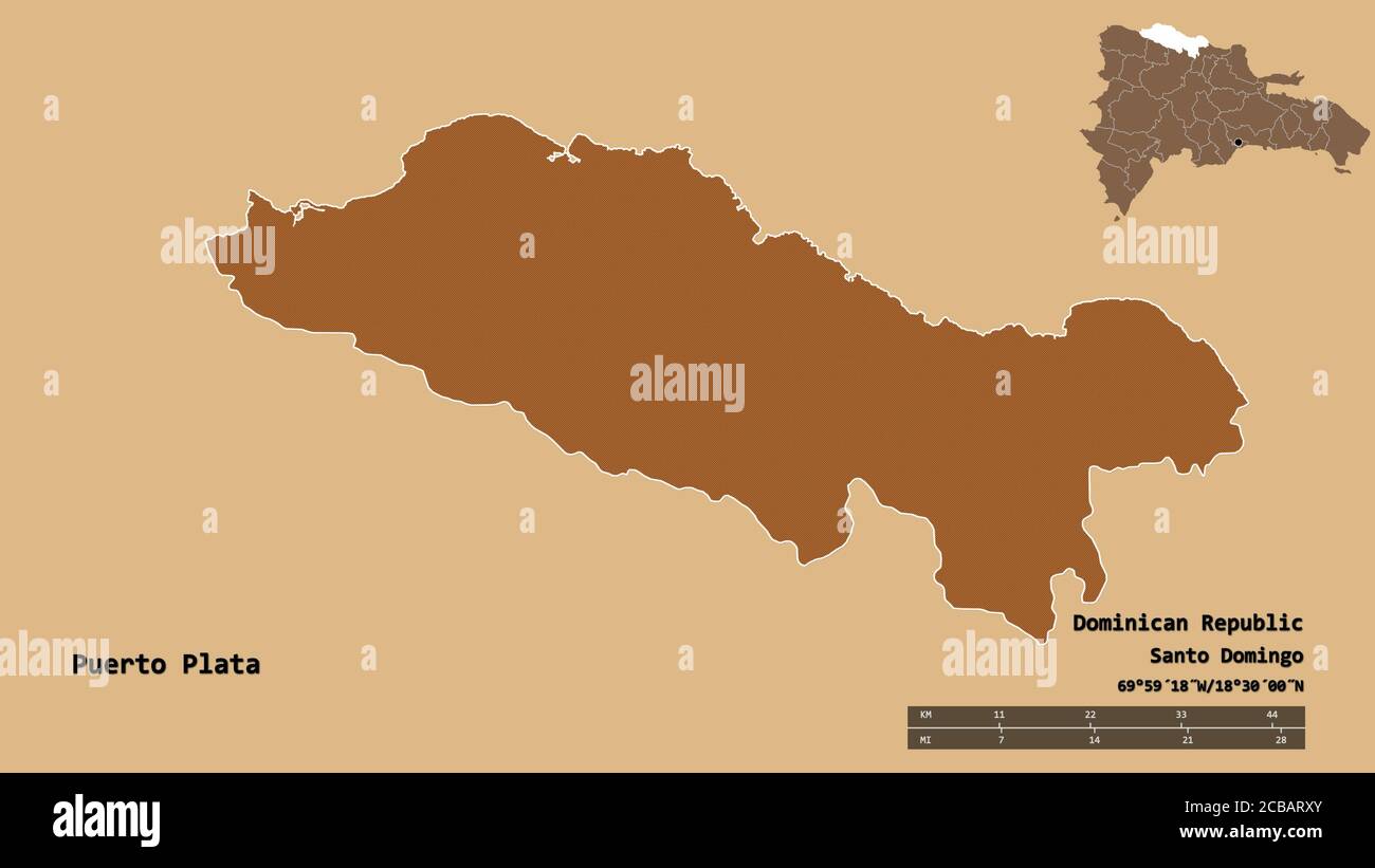 Shape of Puerto Plata, province of Dominican Republic, with its capital ...