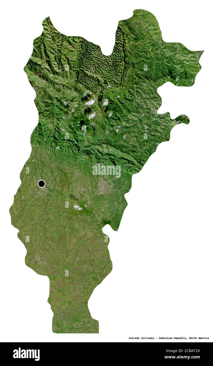 Shape of Salcedo, province of Dominican Republic, with its capital ...