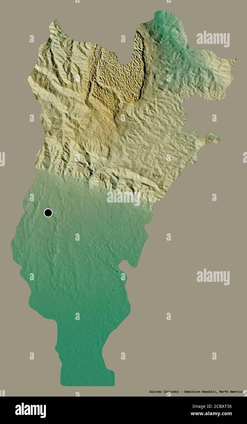 Shape of Salcedo, province of Dominican Republic, with its capital ...