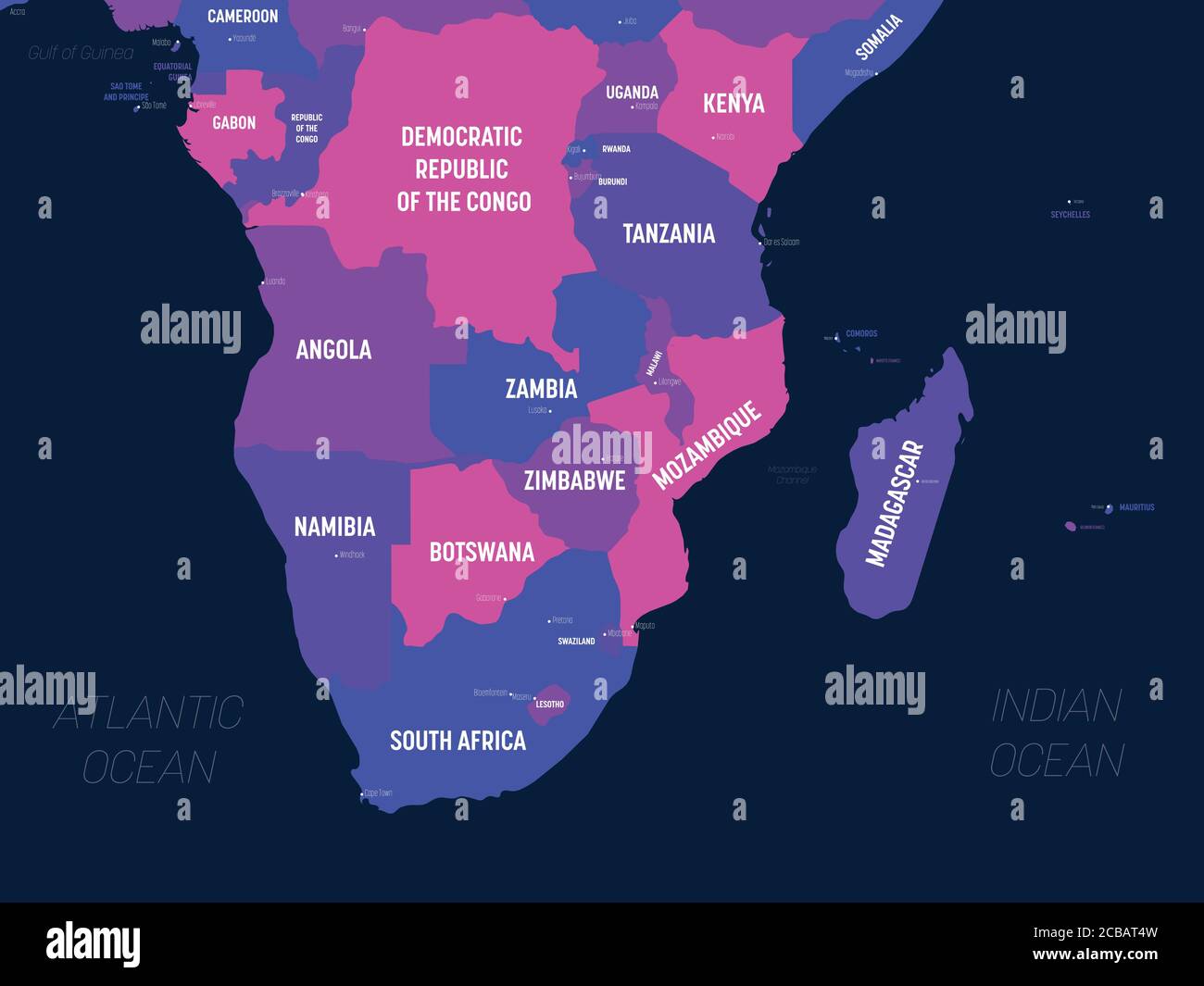 South African Countries Map