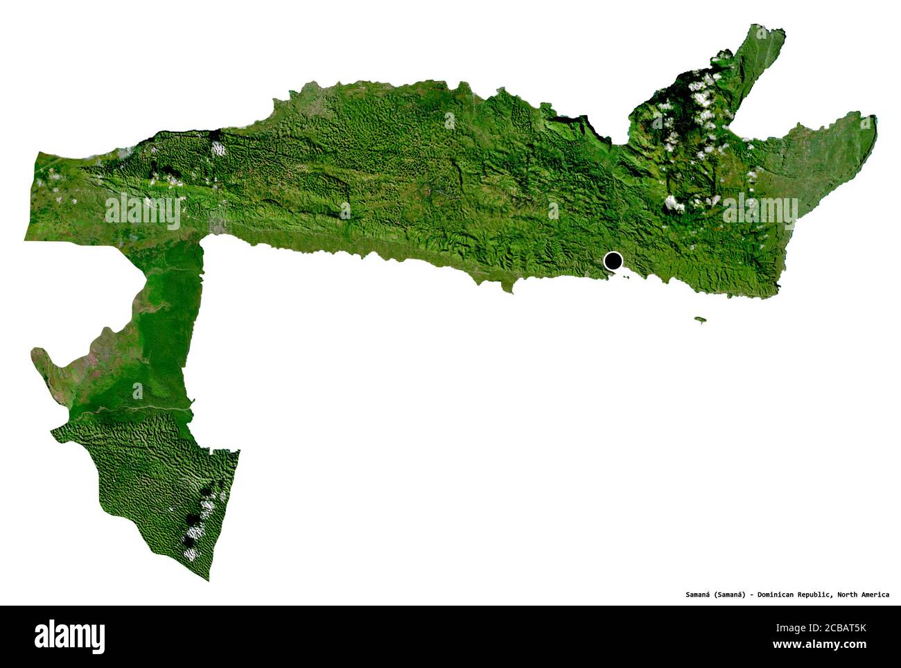 Shape of Samaná, province of Dominican Republic, with its capital ...