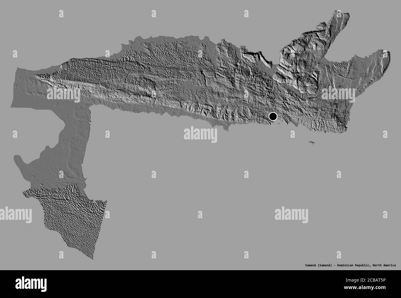 Shape of Samaná, province of Dominican Republic, with its capital ...