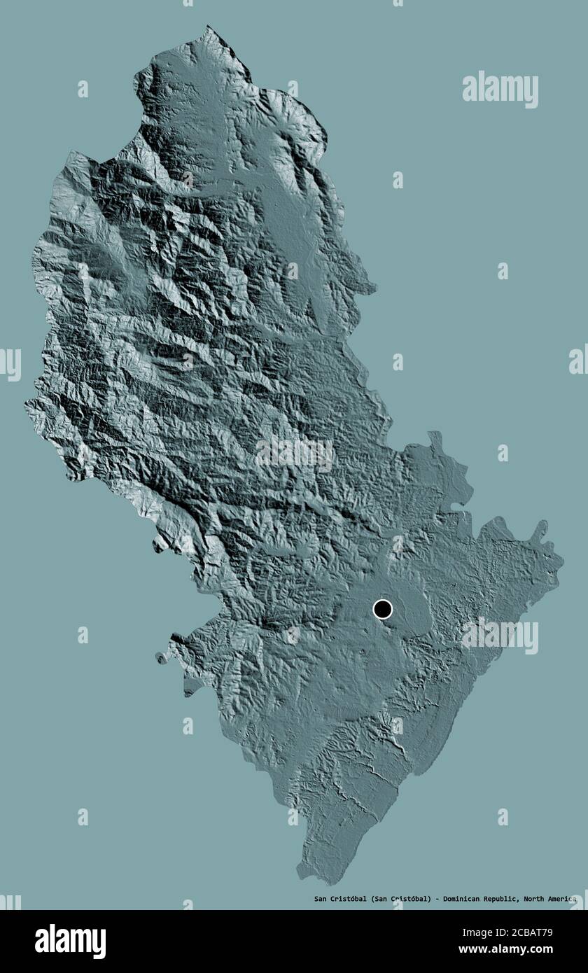 Shape of San Cristóbal, province of Dominican Republic, with its ...