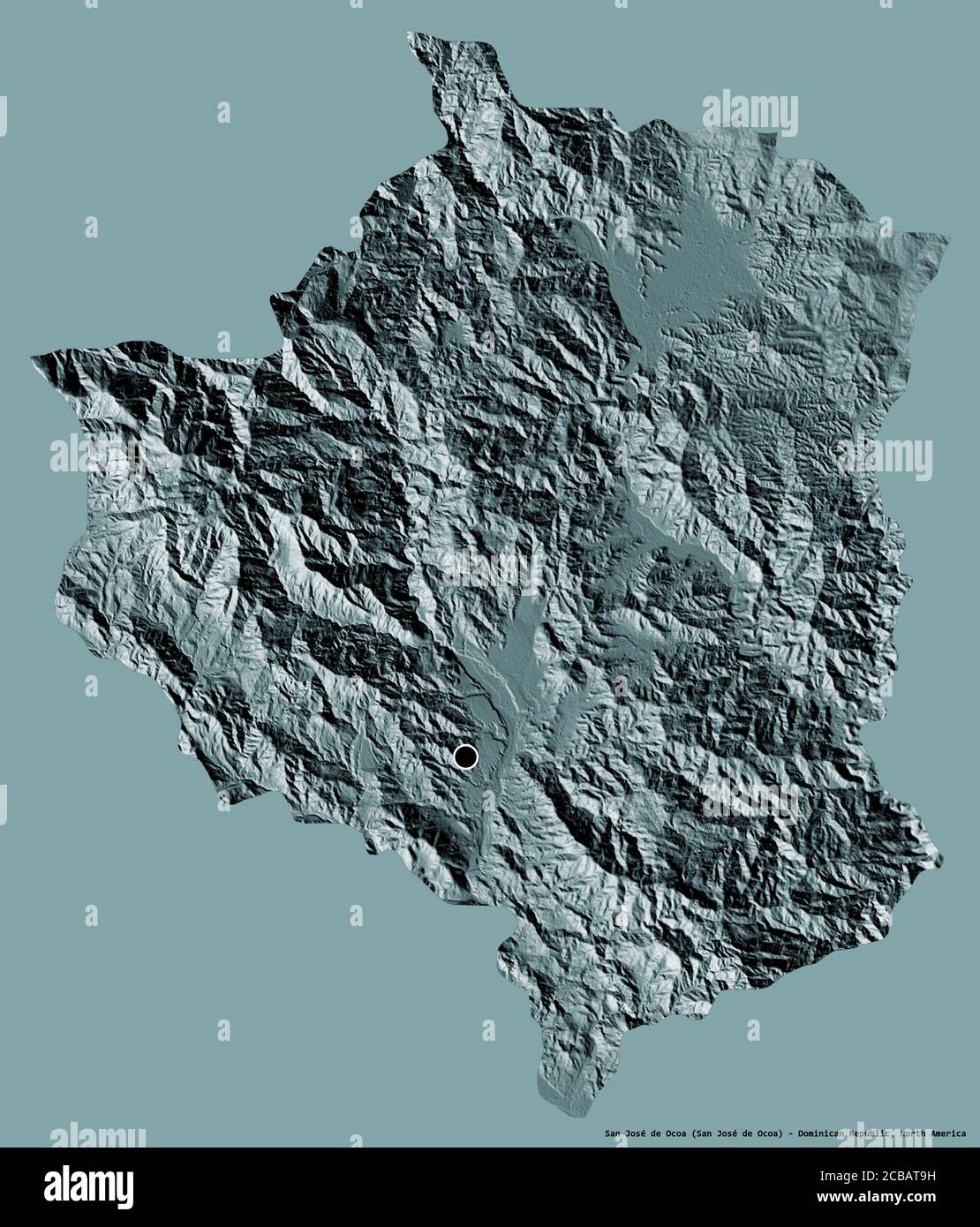 Shape of San José de Ocoa, province of Dominican Republic, with its ...