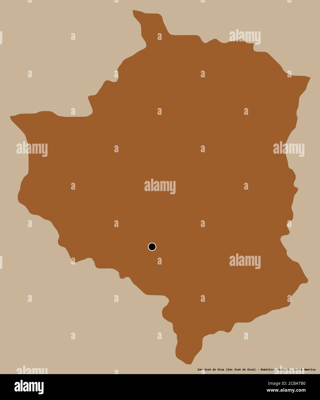 Shape of San José de Ocoa, province of Dominican Republic, with its ...