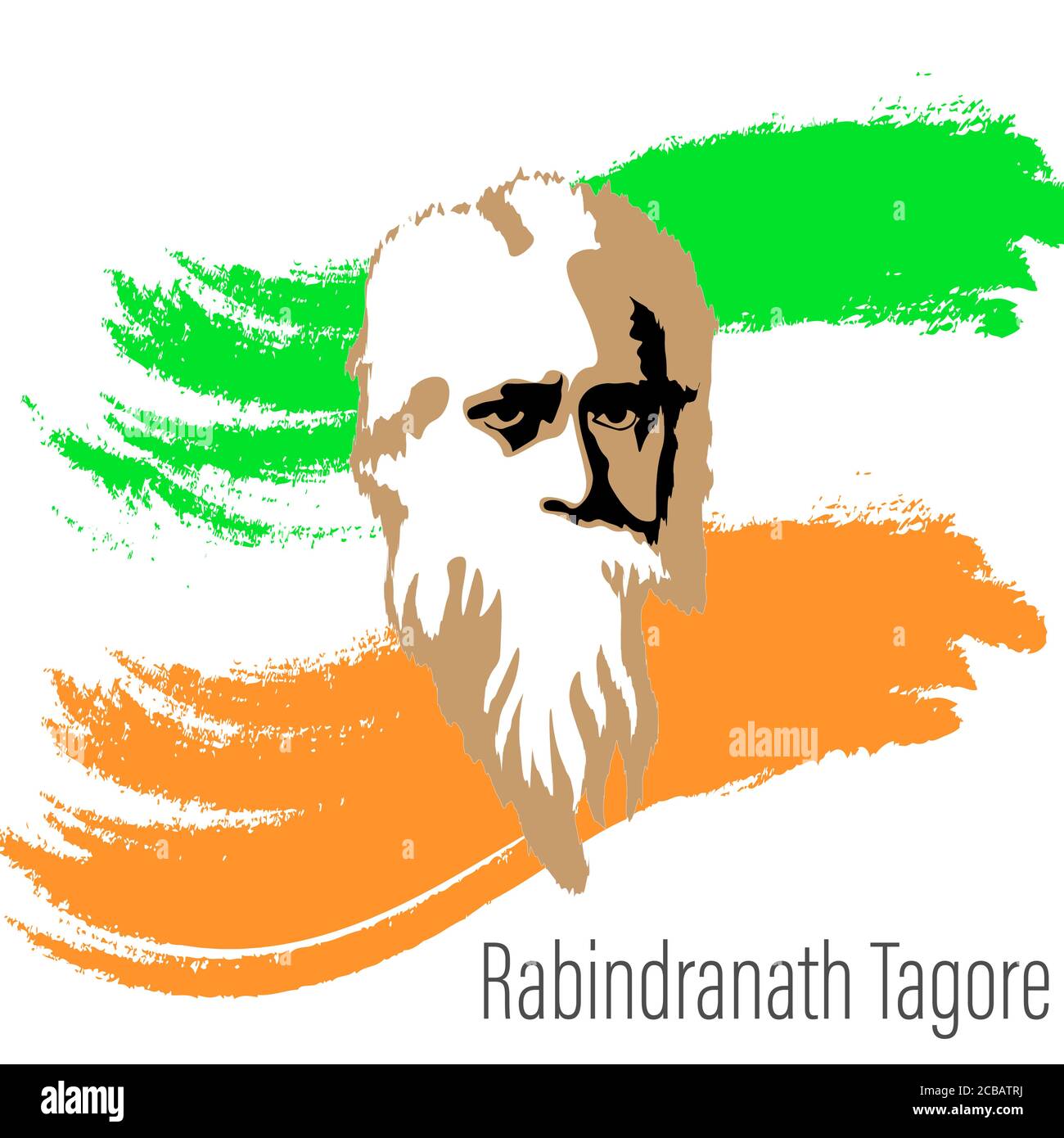 Vector Illustration of Rabindranath Tagore a poet and socialist from ...