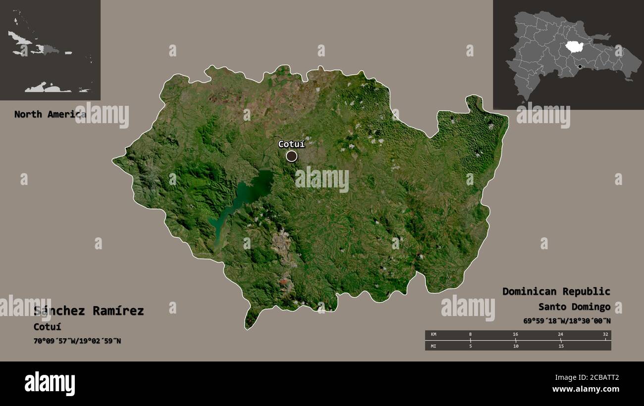 Shape of Sánchez Ramírez, province of Dominican Republic, and its ...