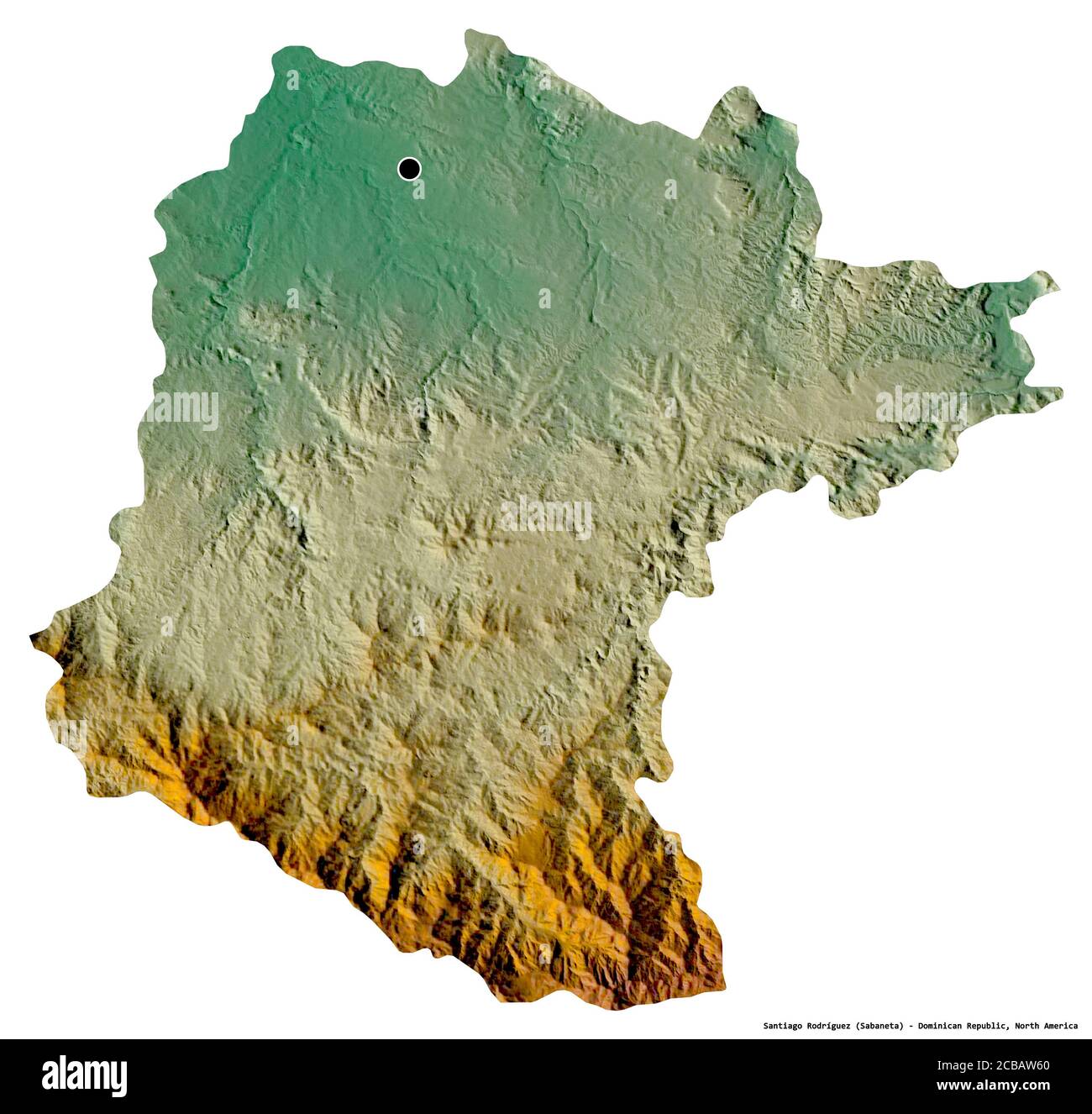 Shape of Santiago Rodríguez, province of Dominican Republic, with its ...