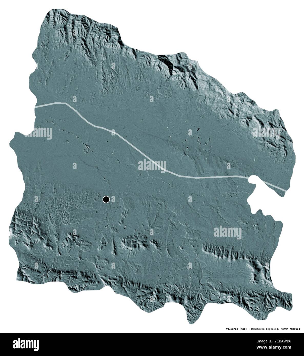 Shape of Valverde, province of Dominican Republic, with its capital ...