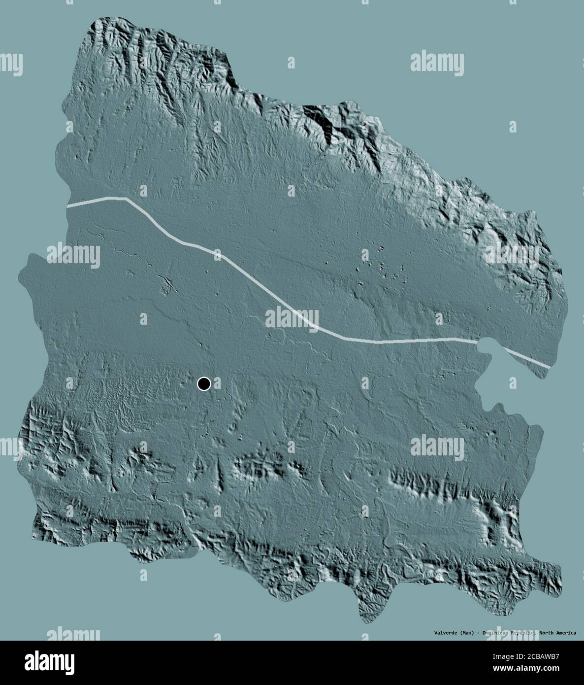 Shape of Valverde, province of Dominican Republic, with its capital ...