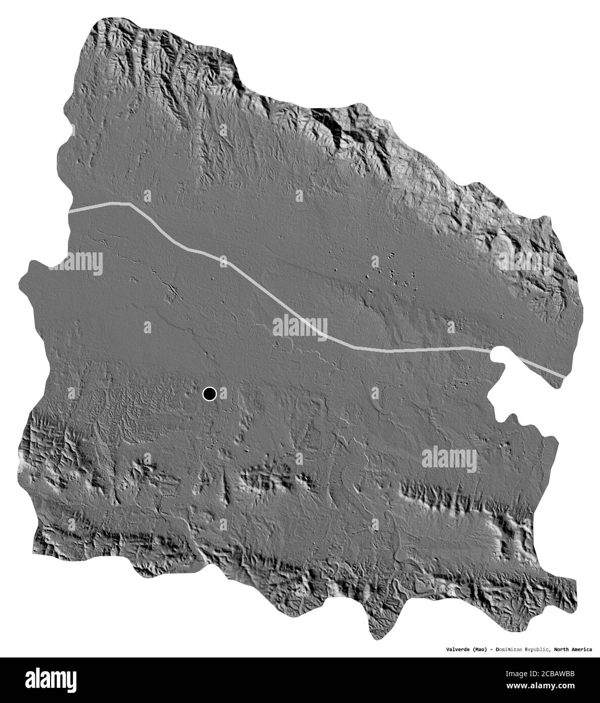 Shape of Valverde, province of Dominican Republic, with its capital ...
