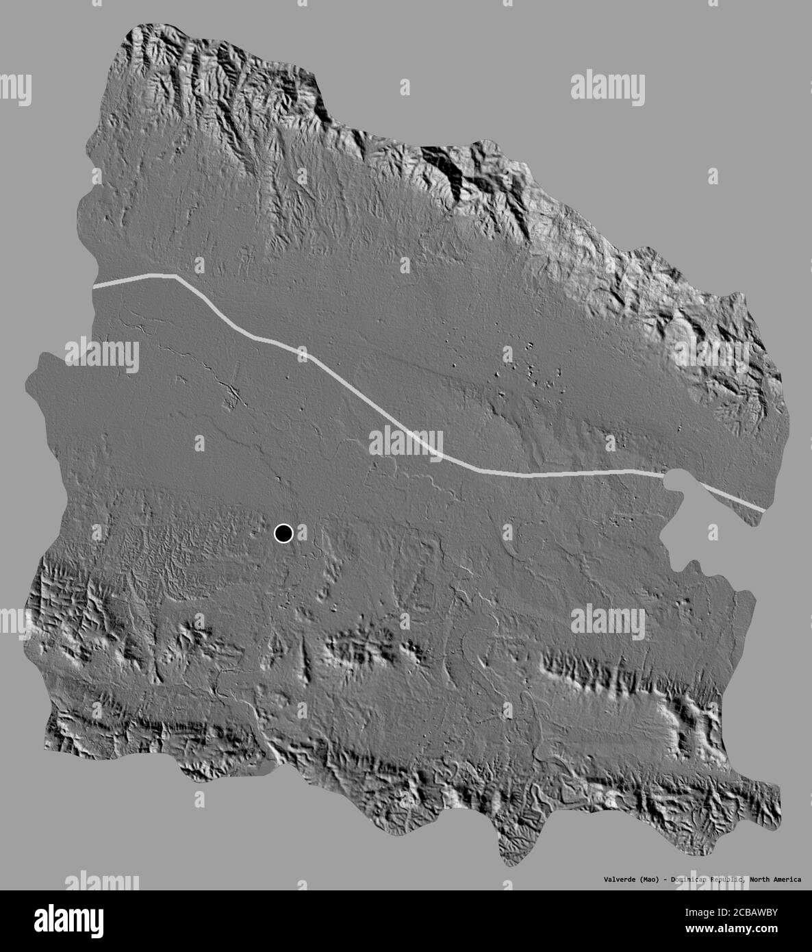 Shape of Valverde, province of Dominican Republic, with its capital ...
