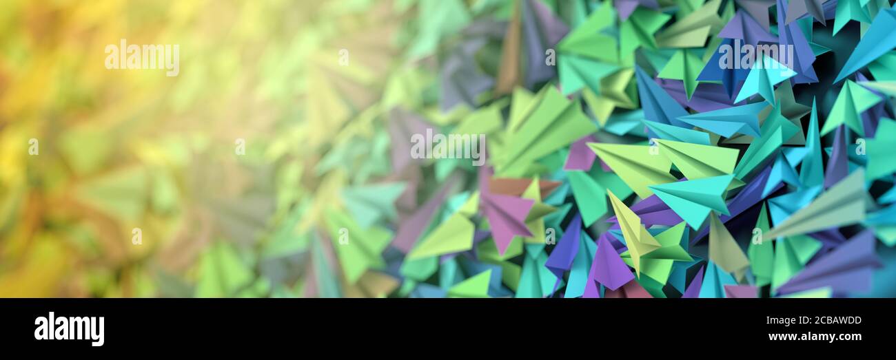 Infinite paper planes three dimensional rendering, original ...