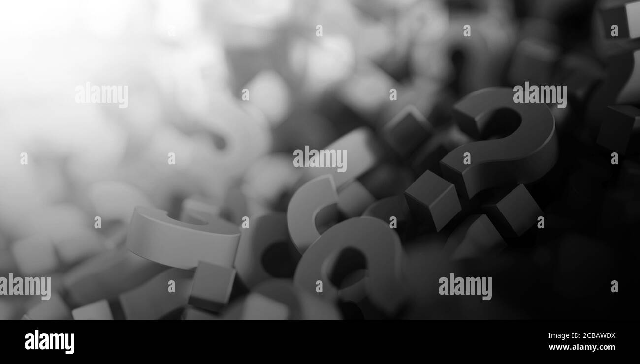 Infinite question marks, original 3d illustration Stock Photo - Alamy