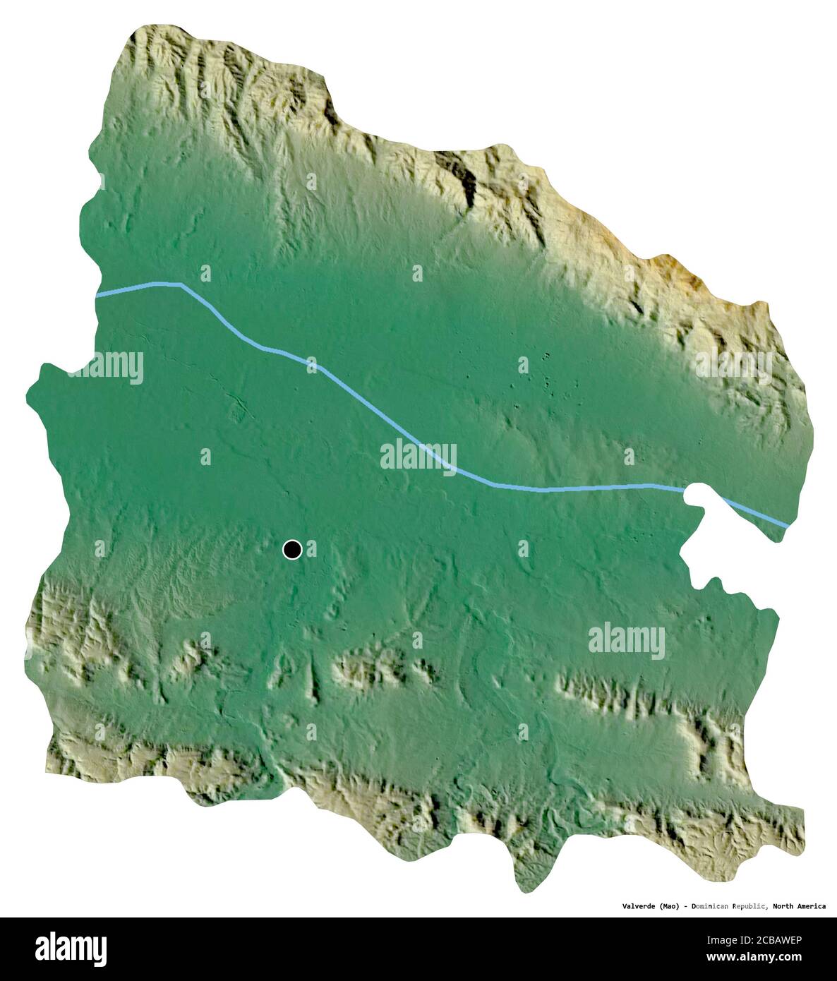 Shape of Valverde, province of Dominican Republic, with its capital ...
