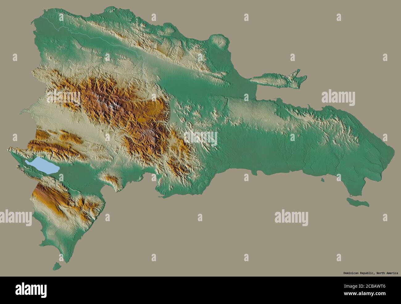 Shape of Dominican Republic with its capital isolated on a solid color ...