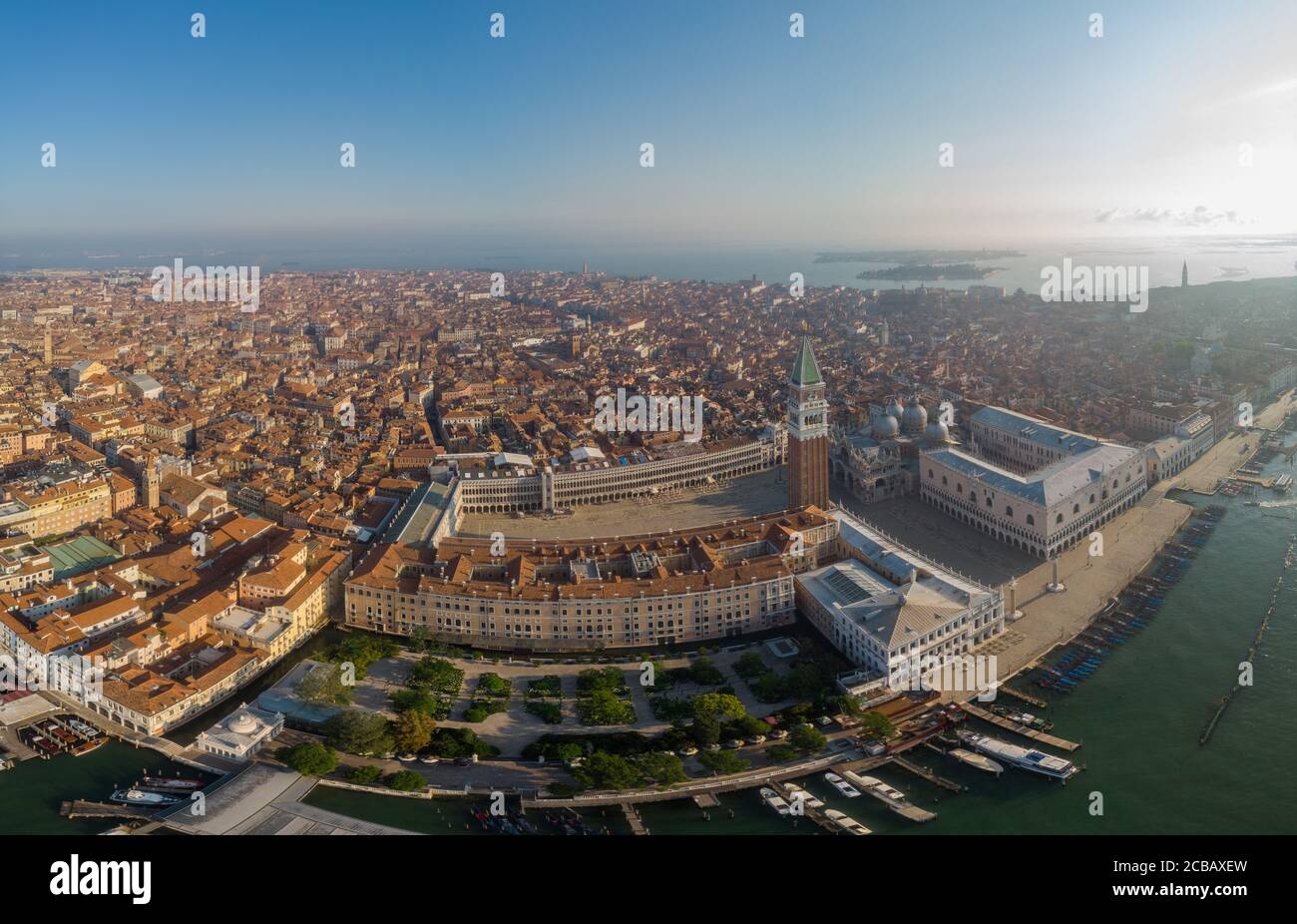 Venice from above with drone, Aerial drone photo of iconic and unique ...