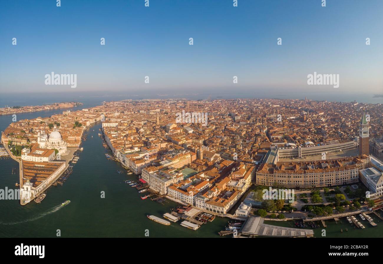 Venice from above with drone, Aerial drone photo of iconic and unique ...