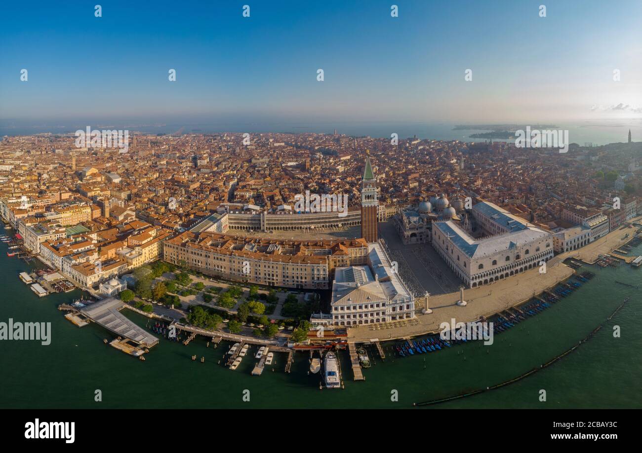 Venice from above with drone, Aerial drone photo of iconic and unique ...