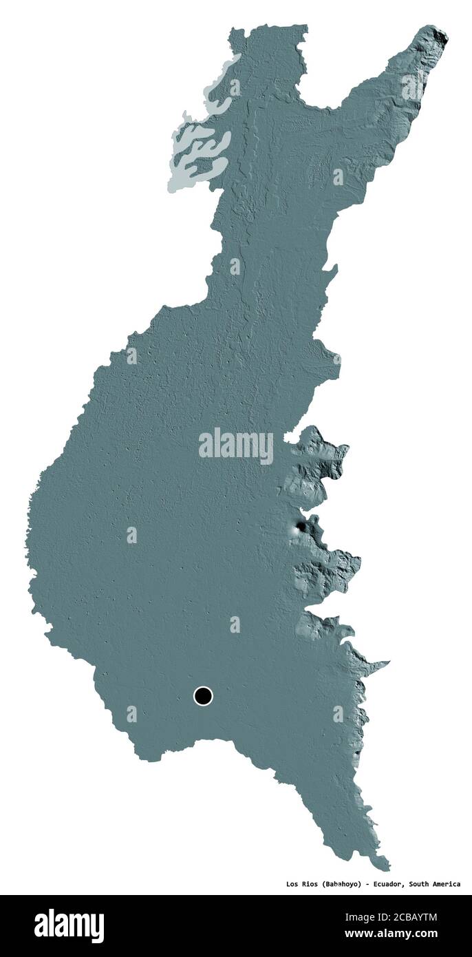Shape of Los Rios, province of Ecuador, with its capital isolated on ...